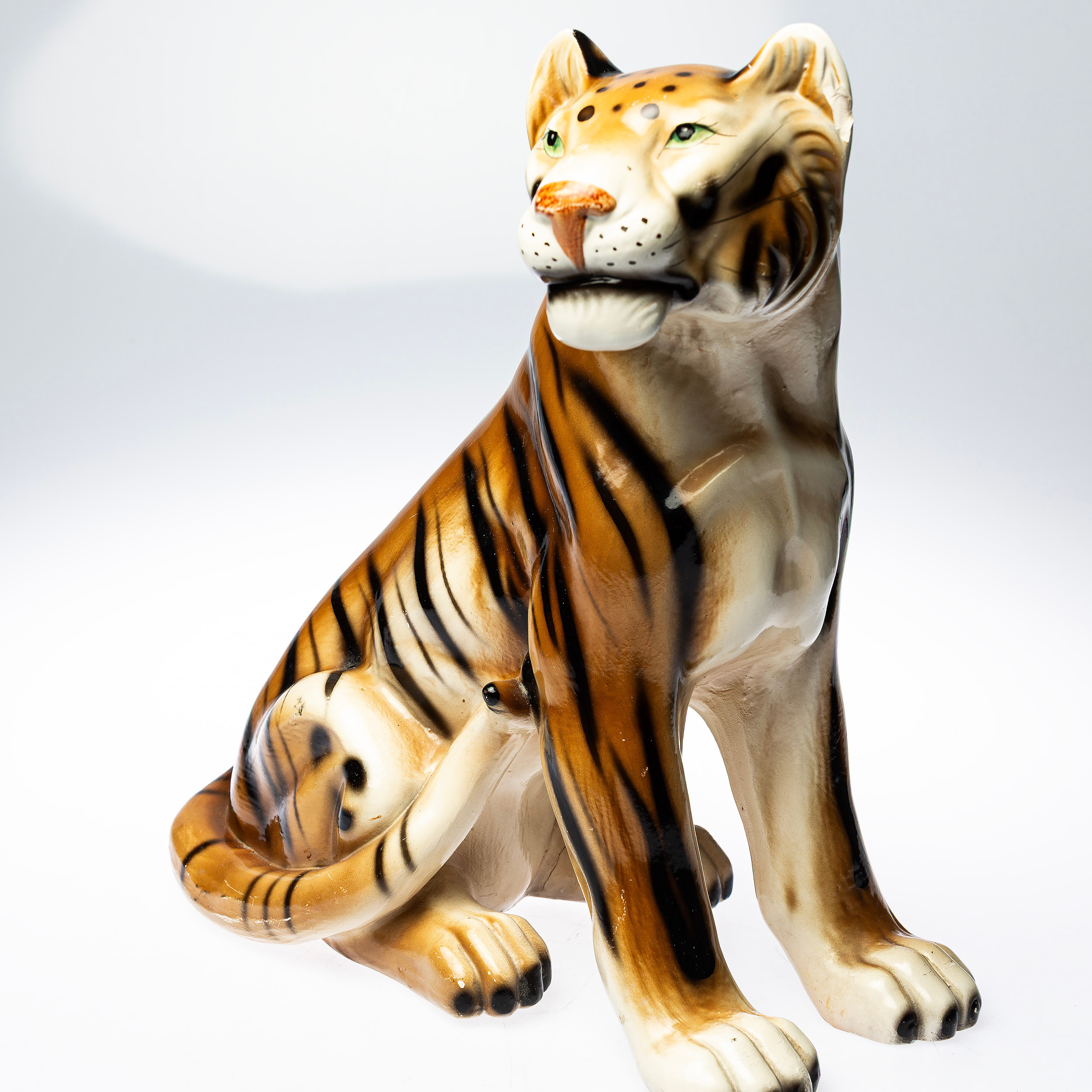 Images for 4136765. A seated tiger figurine, plaster, second half of ...