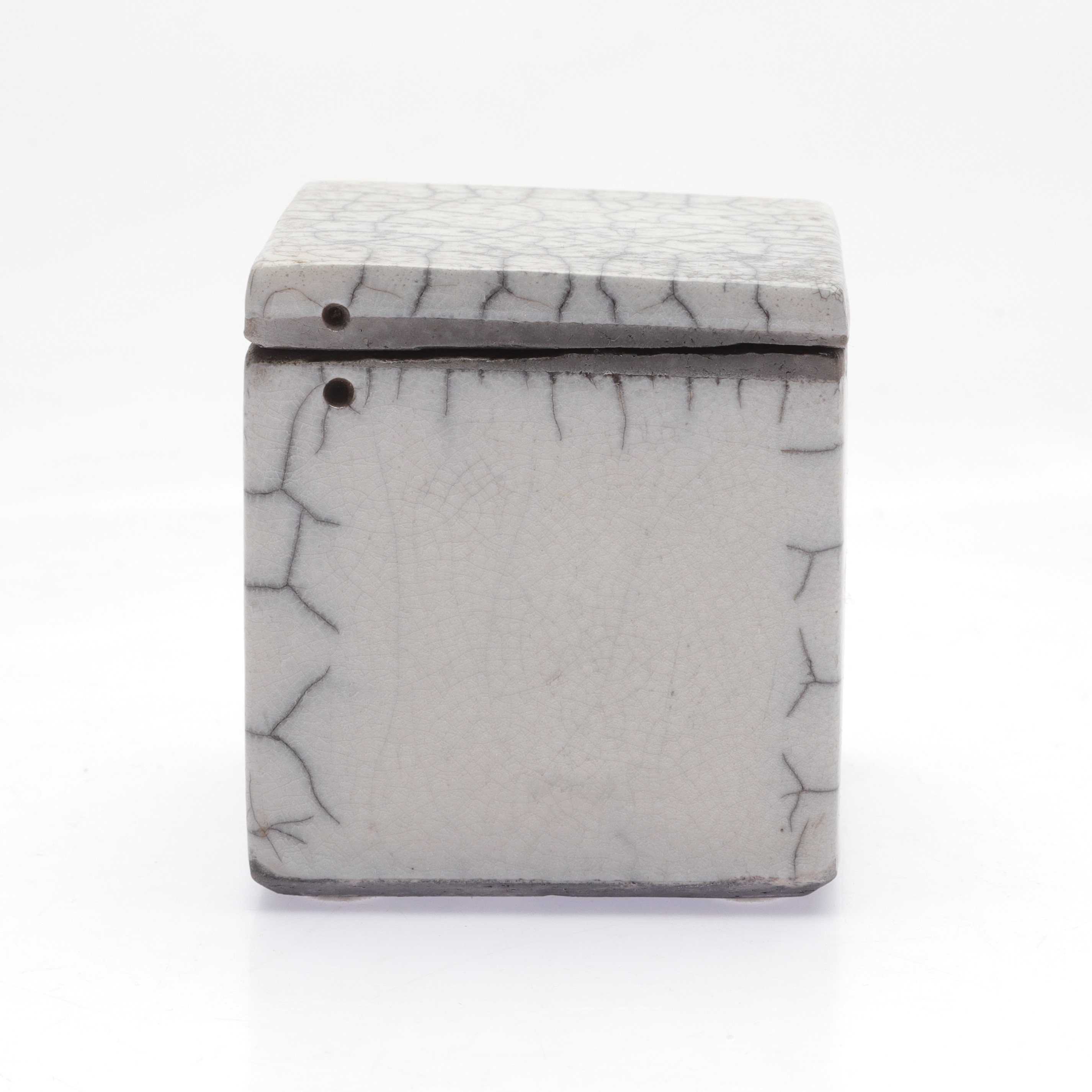 Images for 4136958. DAN LEONETTE. lid jar, raku fired ceramic, stamped ...