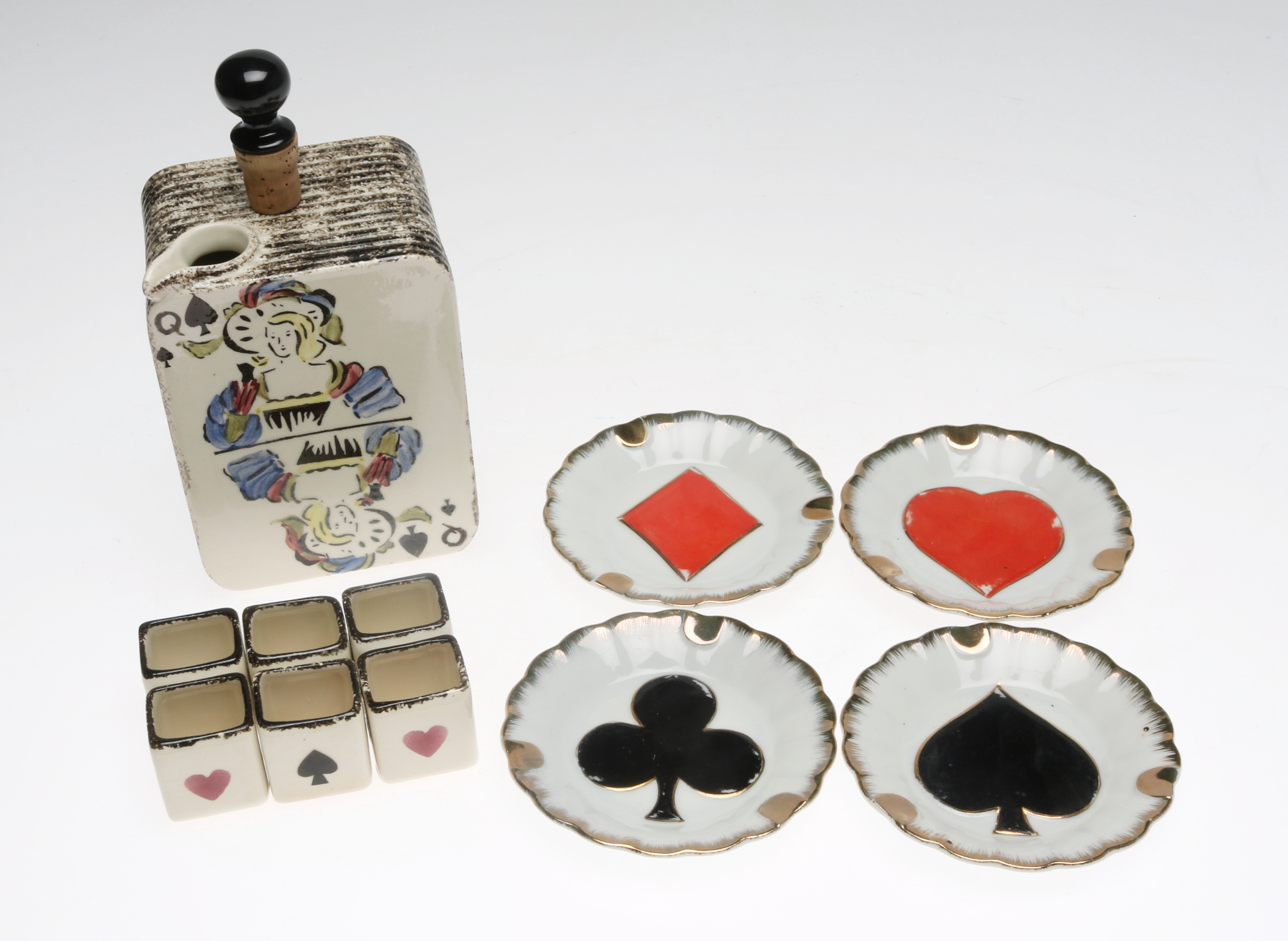 Images for 418291. CARAFE, SNAP GLASS, ASHTRAY, 11 parts, porcelain and ...
