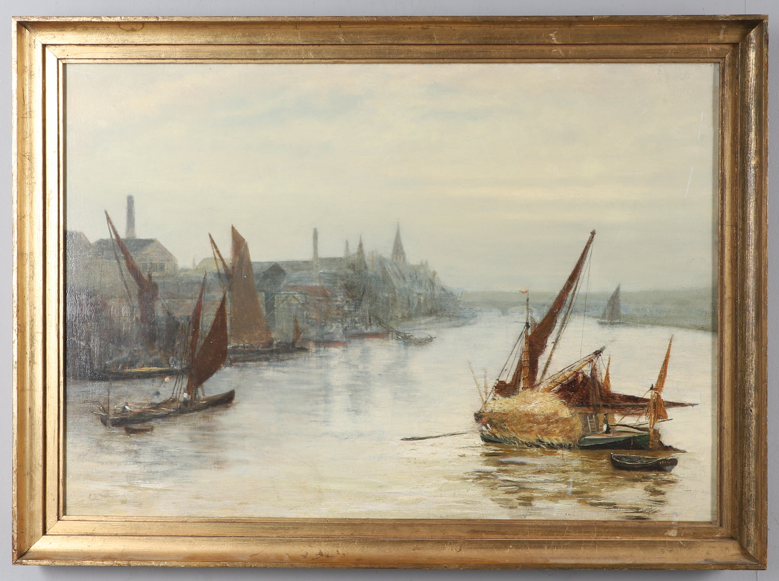 Images for 4198962. CHARLES EDWARD HOLLOWAY (1838-1897). HAY BARGES AND ...
