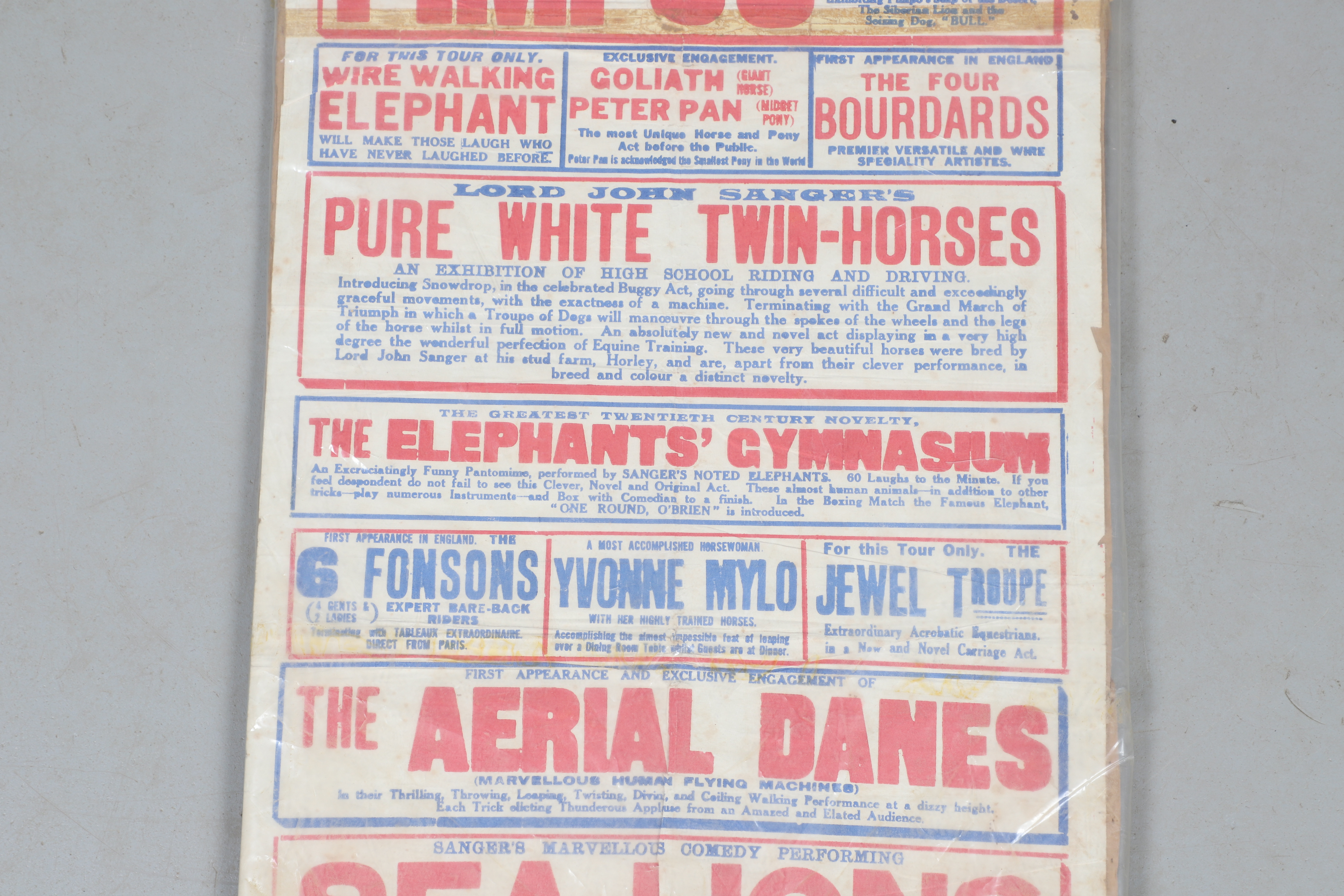 Images for 4258020. VINTAGE CIRCUS POSTER - LORD JOHN SANGER. - Auctionet