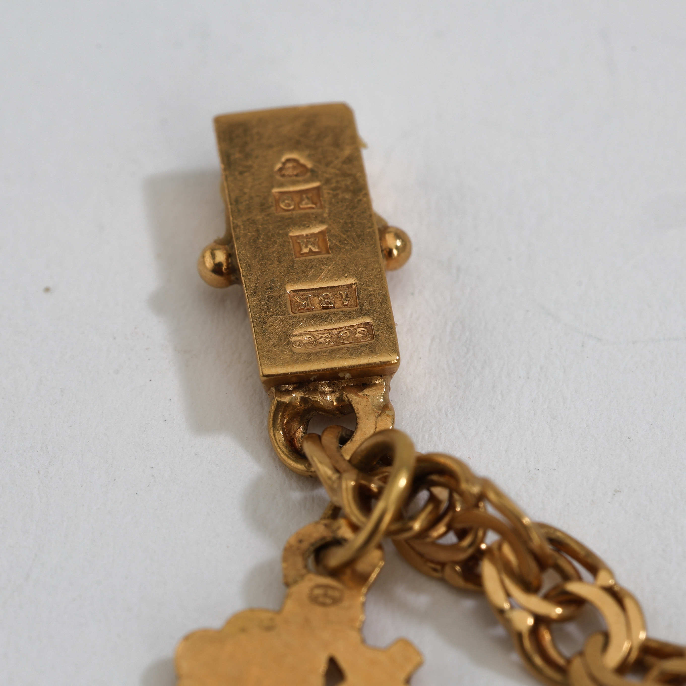 Images for 4289234. CHARM BRACELET, 18K gold, Bismarck, 9 charms, Gustav Dahlgren & Co, Malmö ...