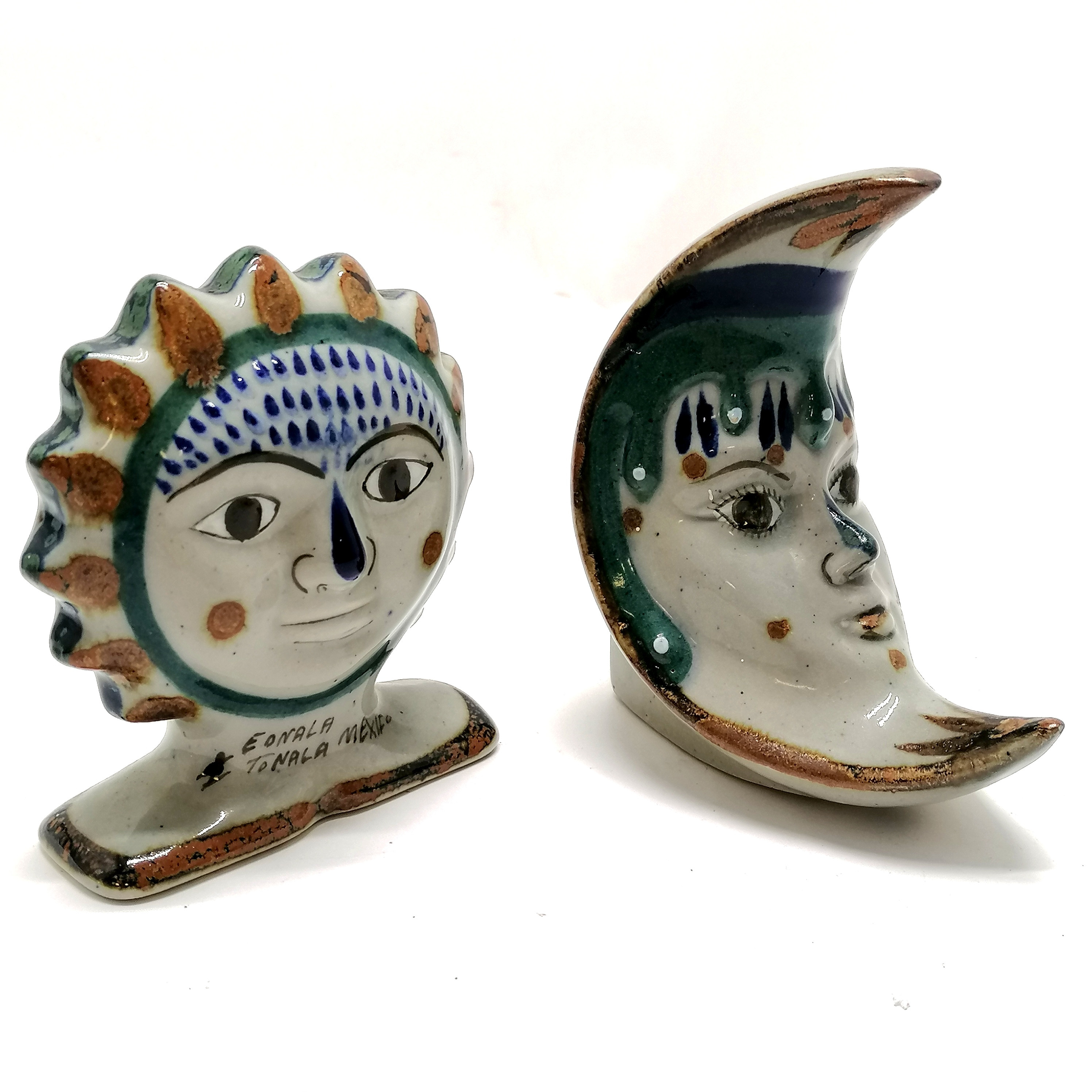 Images for 4303642. * MEXICAN TONALA POTTERY SUN & MOON FIGURES ...