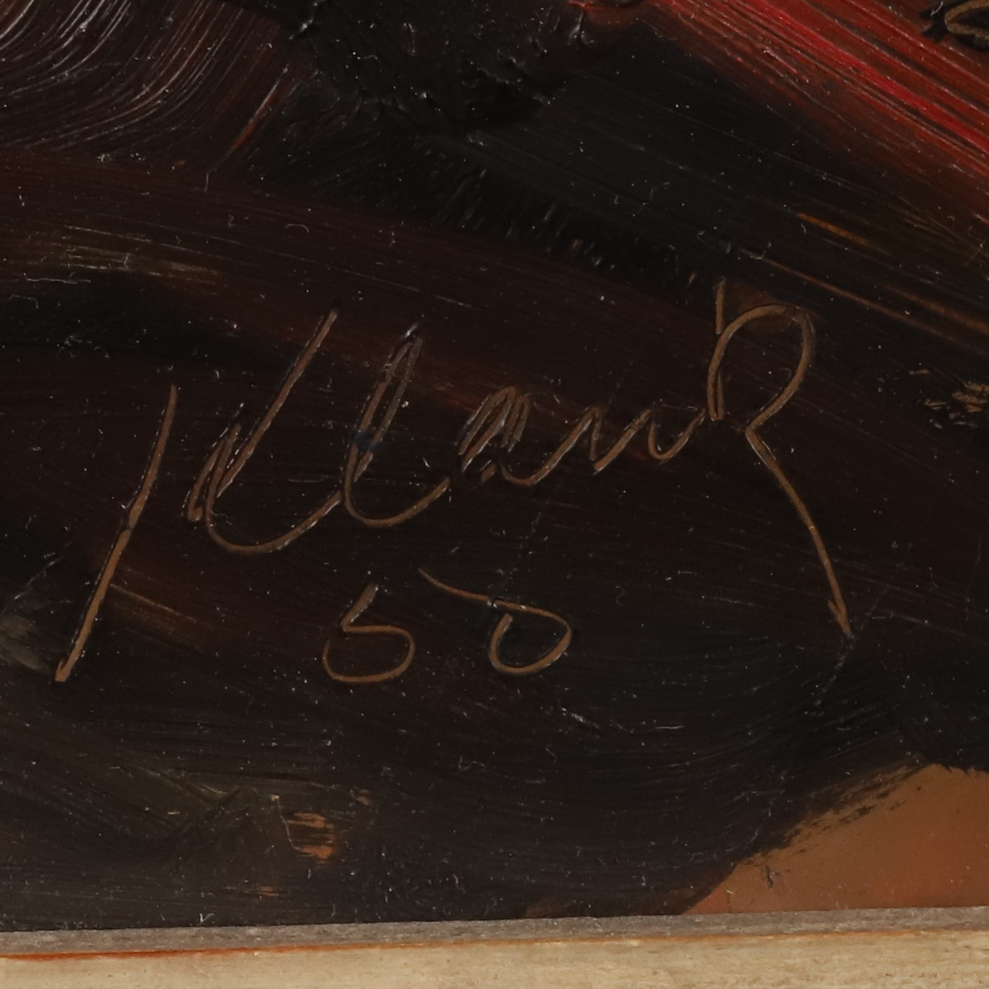 4337207. OTTO CLANK. BACKGAMMON. Öljy levylle, ”Deep Thoughts ...