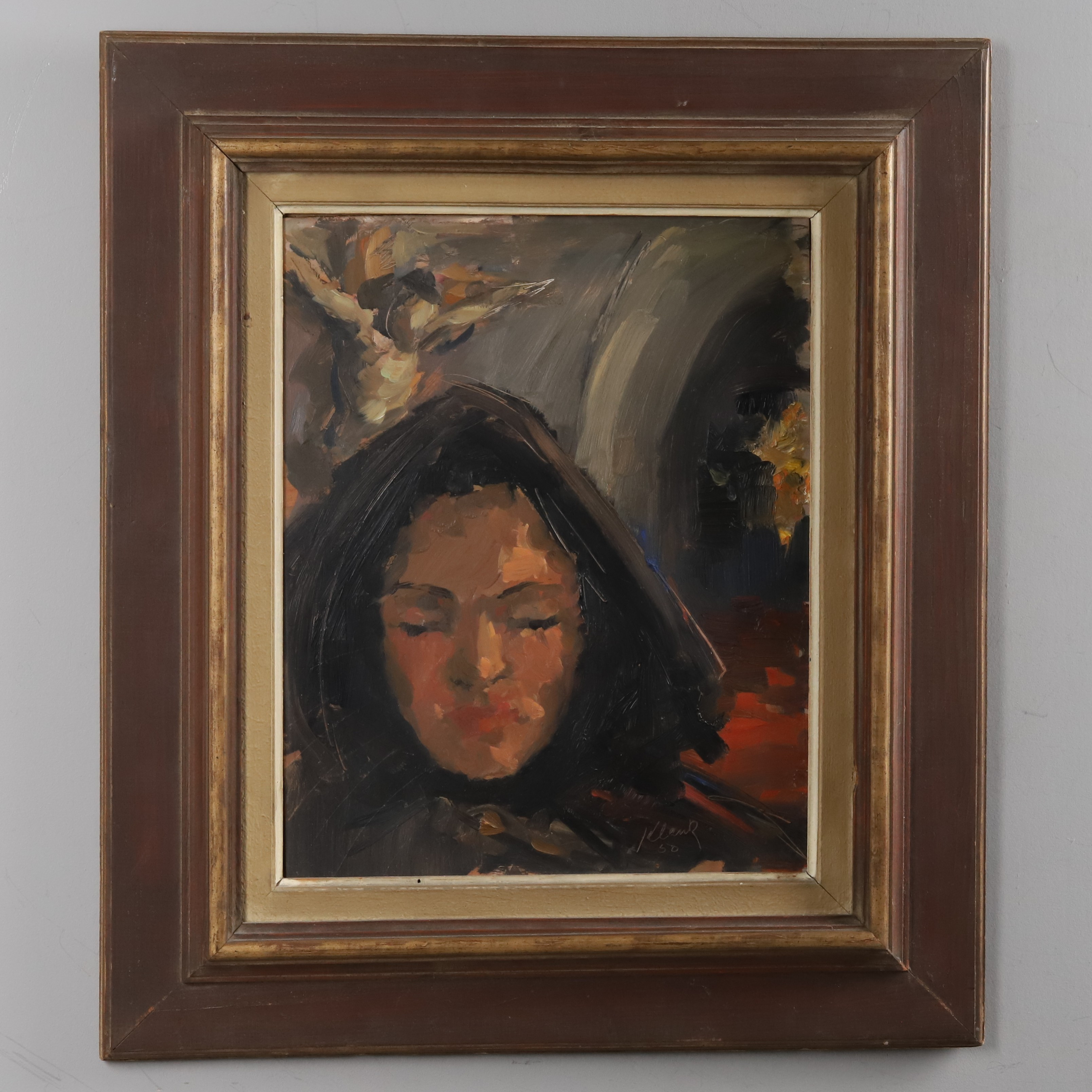 4337207. OTTO CLANK. BACKGAMMON. Öljy levylle, ”Deep Thoughts ...