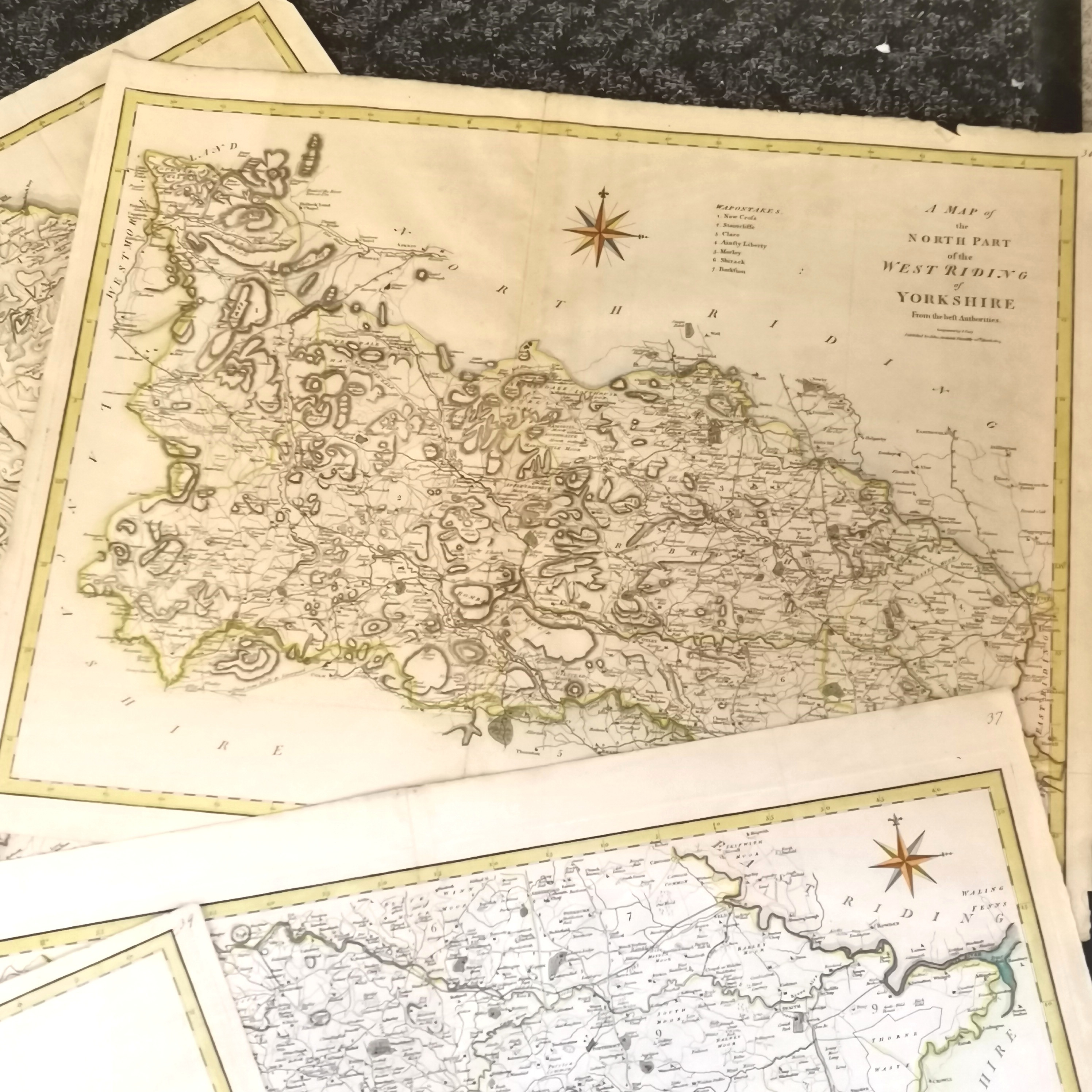 Images for 4345168. *4 x ANTIQUE JOHN CARY MAPS OF YORKSHIRE. - Auctionet