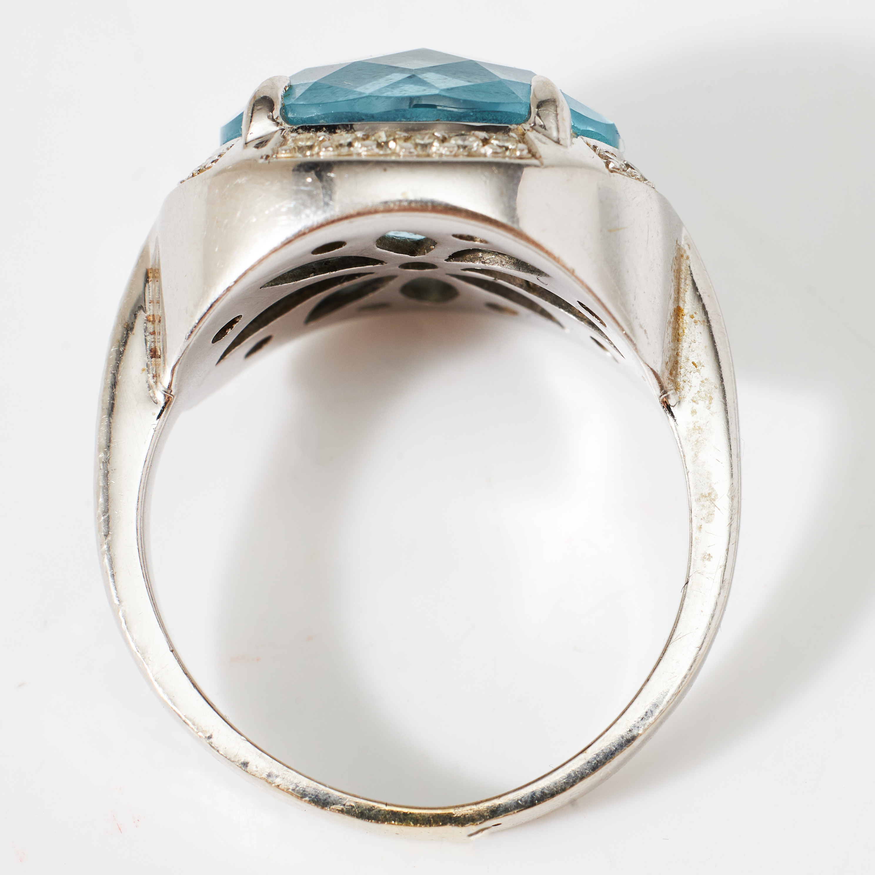 Images for 4350340. RING, 14k rhodium plated white gold, checkered ...