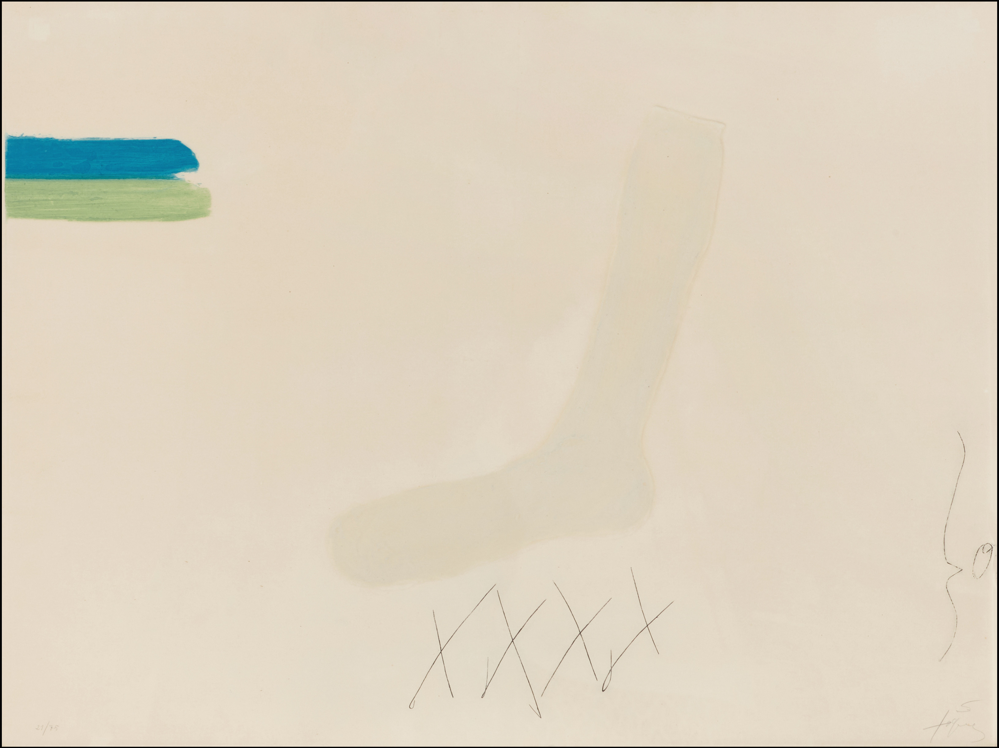 Images for 4411421. ANTONI TÀPIES (SPANIEN, 1923-2012). “Mitjó”, 1971 ...