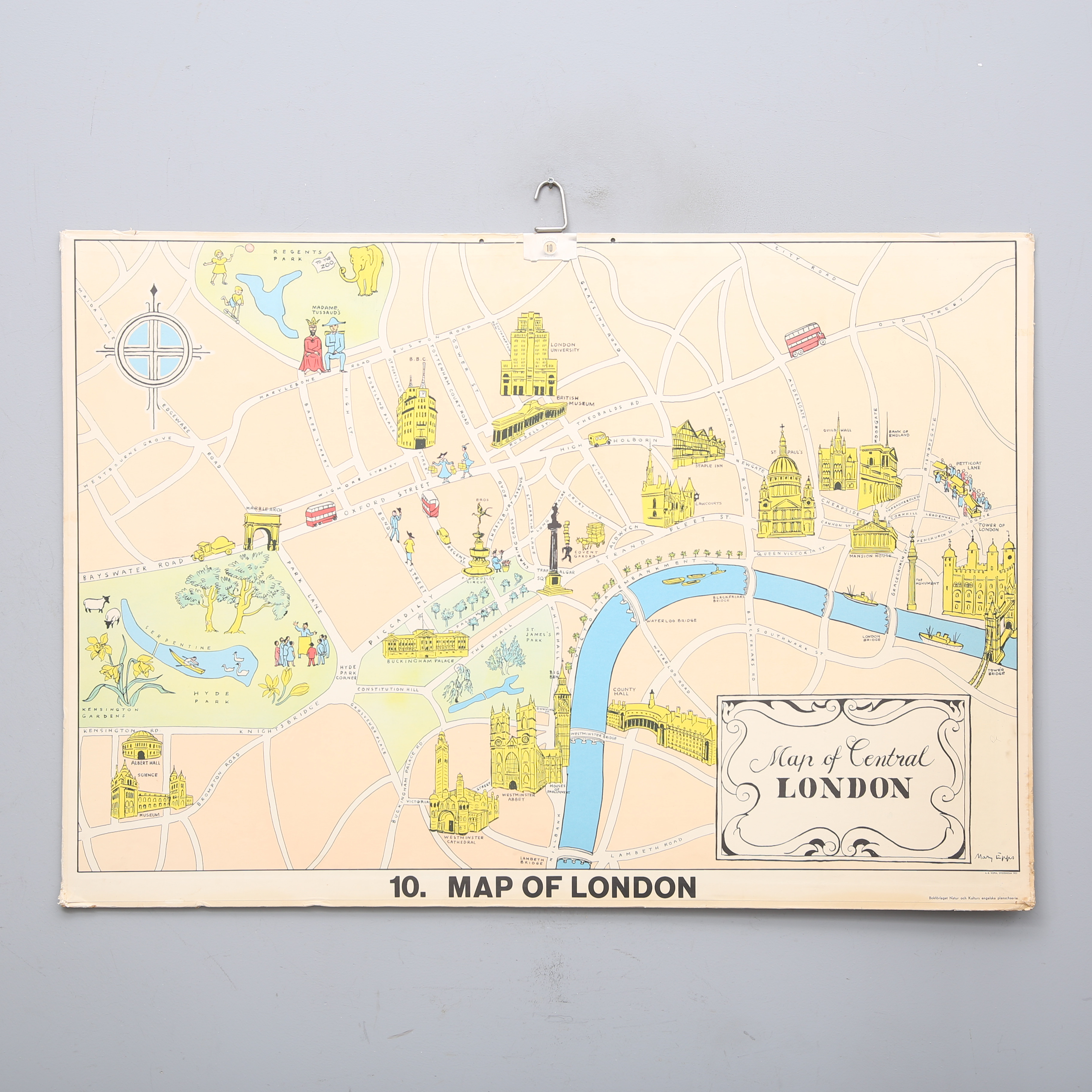 SCHOOL PLAN, Mary Epps, “Map of London”, Nature and culture English plans 1950s. Art - Other ...