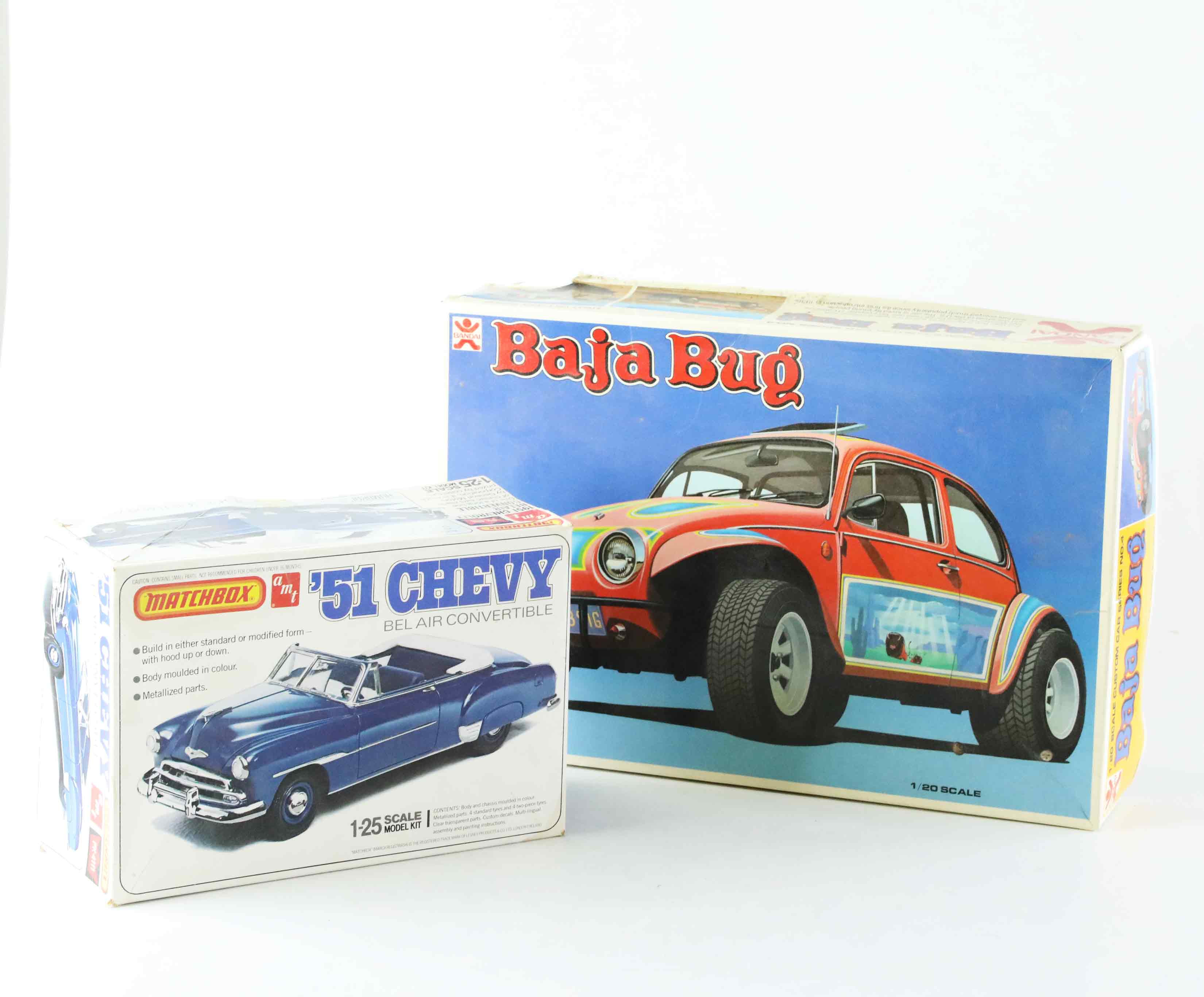 Bilder för 4478877. MODELLBILAR, 2 st, VW Beetles, Baja Bug, Bandai, 51 ...