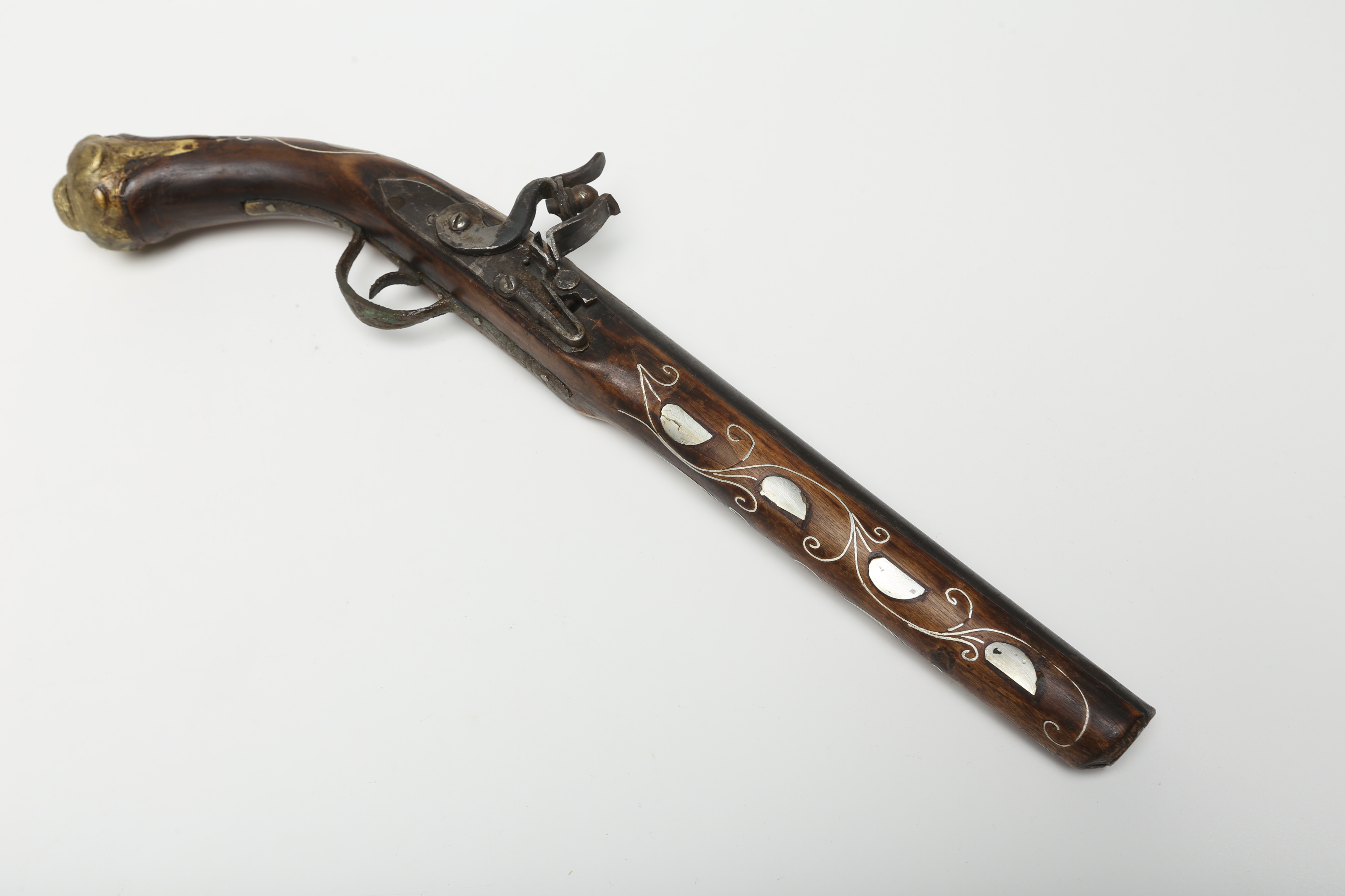 Images for 4485014. PISTOL, with pearl inlays, originally flint locking ...