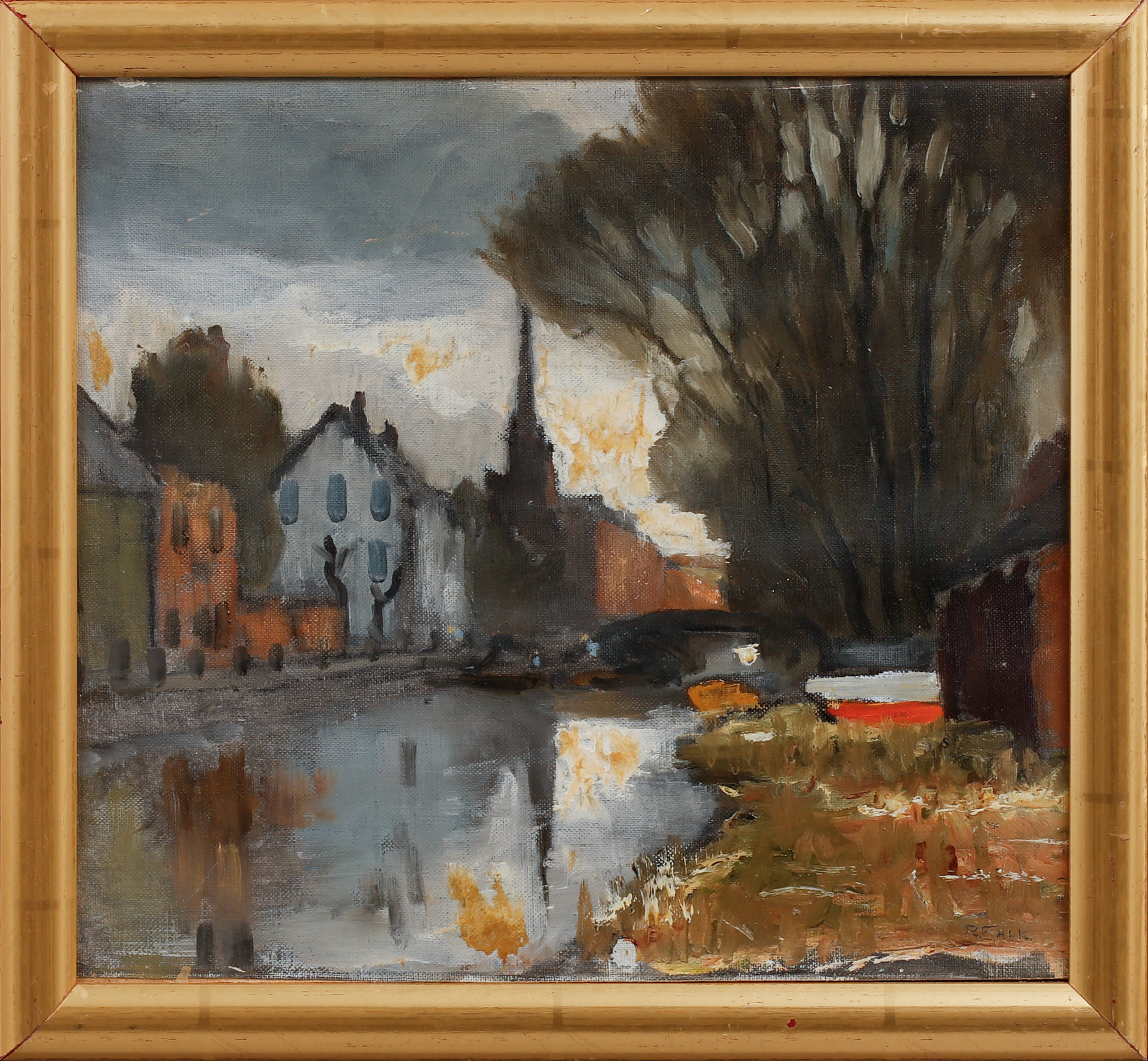 RAGNAR FALK. Stadsmotiv, olja på duk, signerad. Konst - Måleri - Auctionet