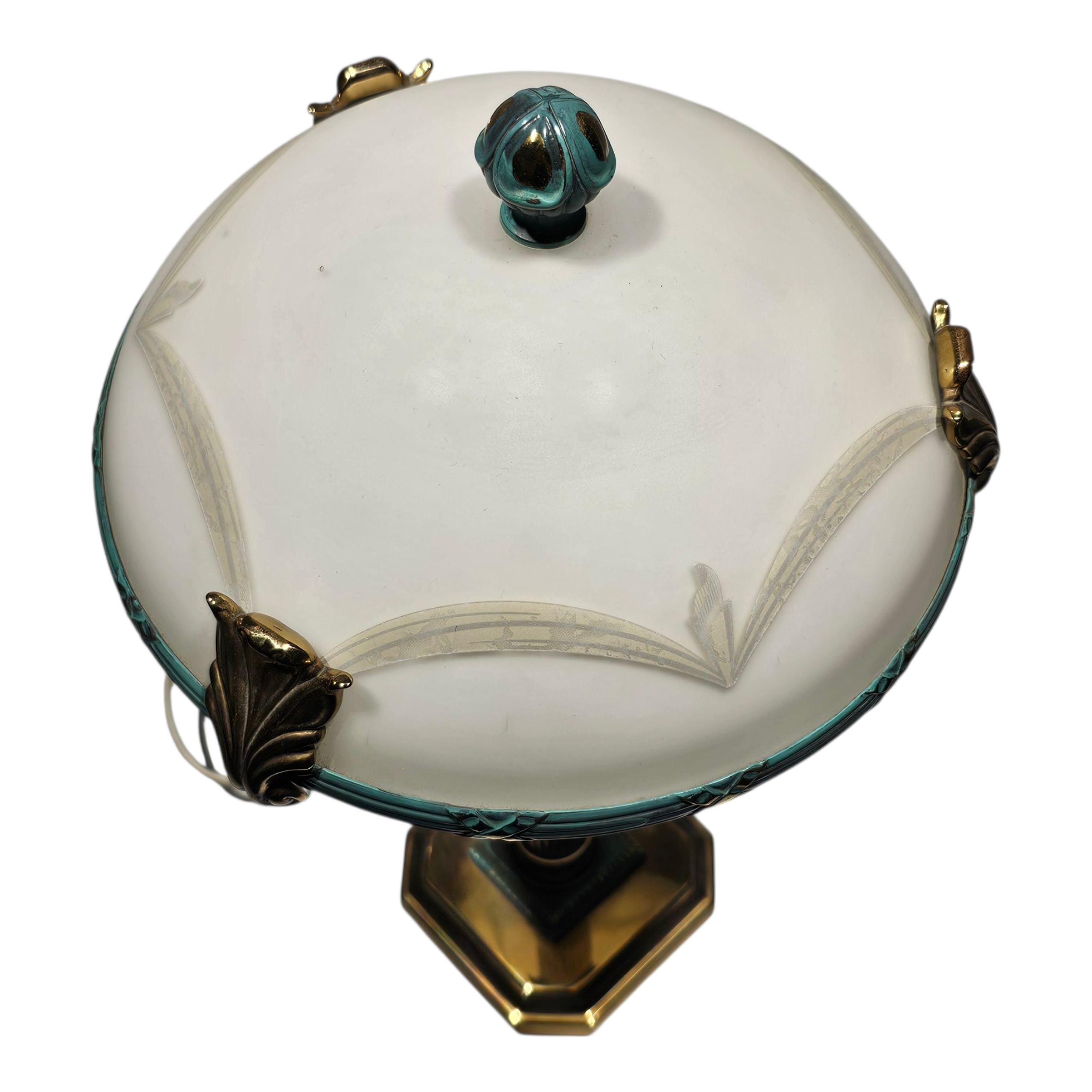 Images for 4493449. Brass table lamp with column motif. - Auctionet
