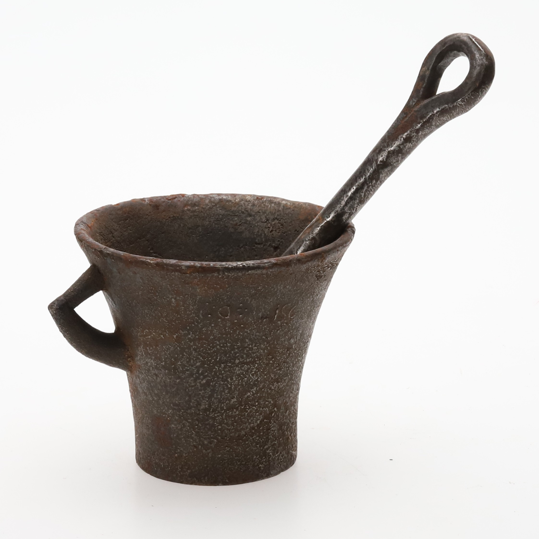 MORTAR with PESTLE. Cast iron, 18th century. Silver & Metals - Other ...