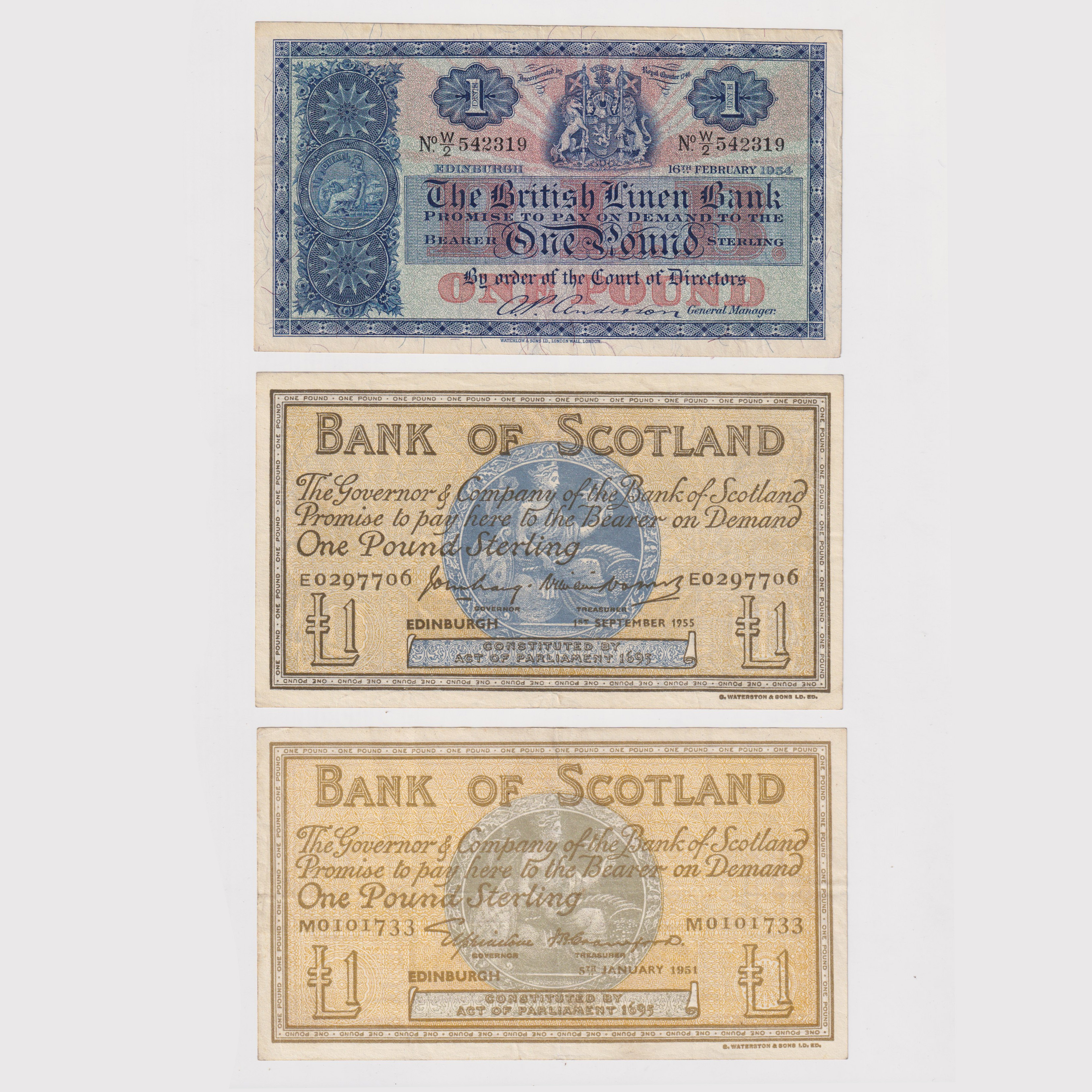 THREE 1950'S SCOTLAND BANK NOTES (3). Coins, Medals & Stamps - Coins ...