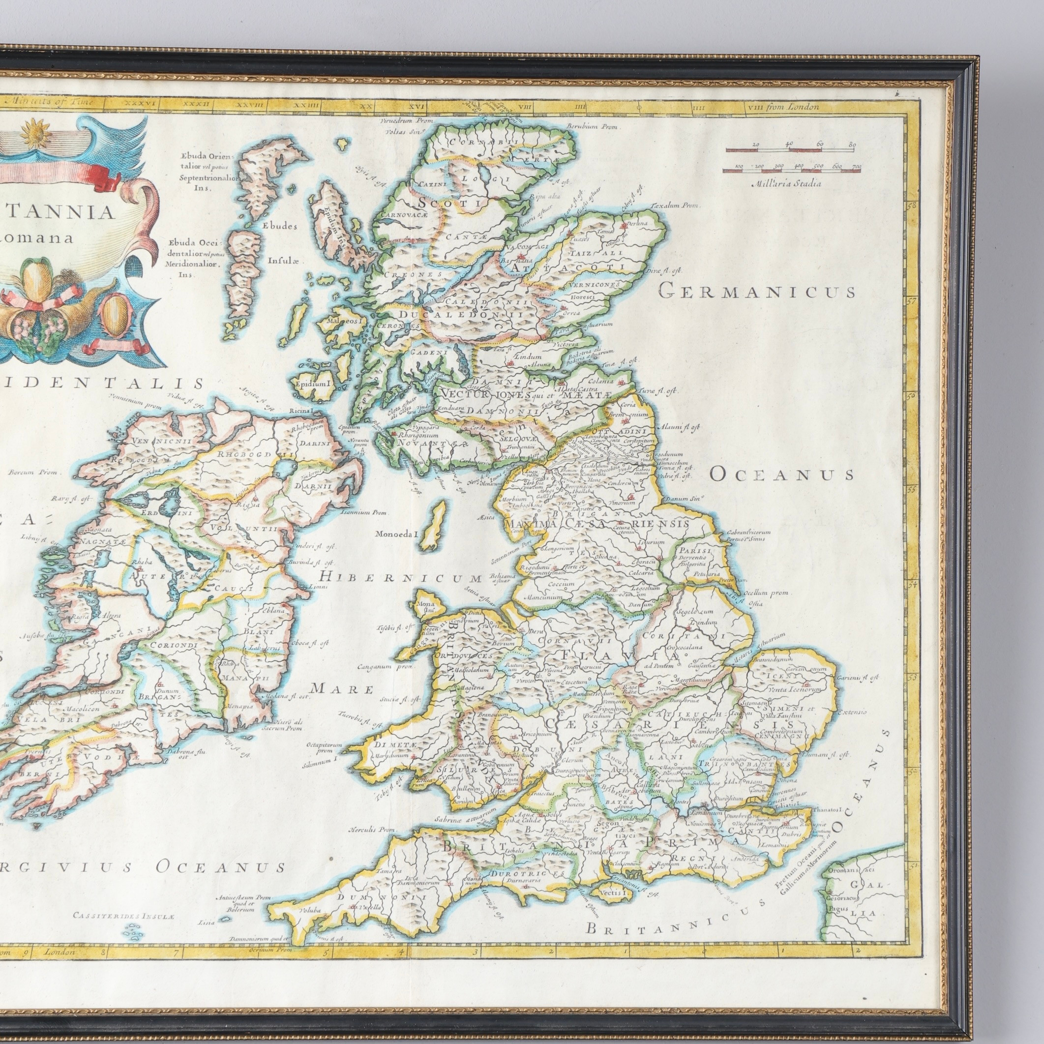 Images for 4508929. A HAND COLURED BRITANNIA ROMANA BRITISH ISLES MAP ...