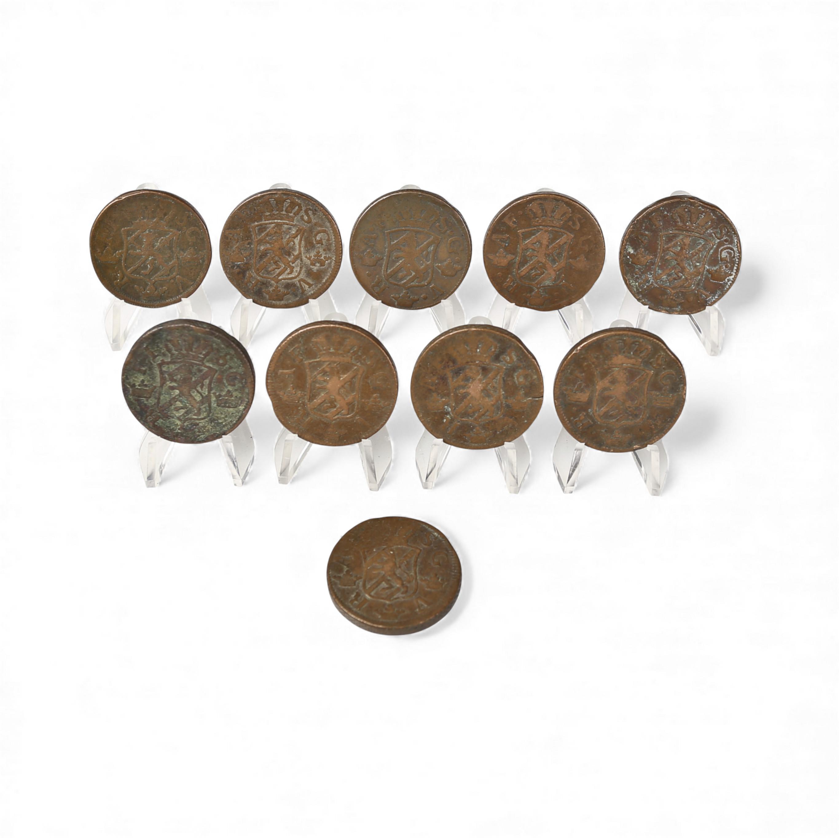 Images for 4521209. A set of 10 copper coins, 2 Öre, Fredrik I, and ...