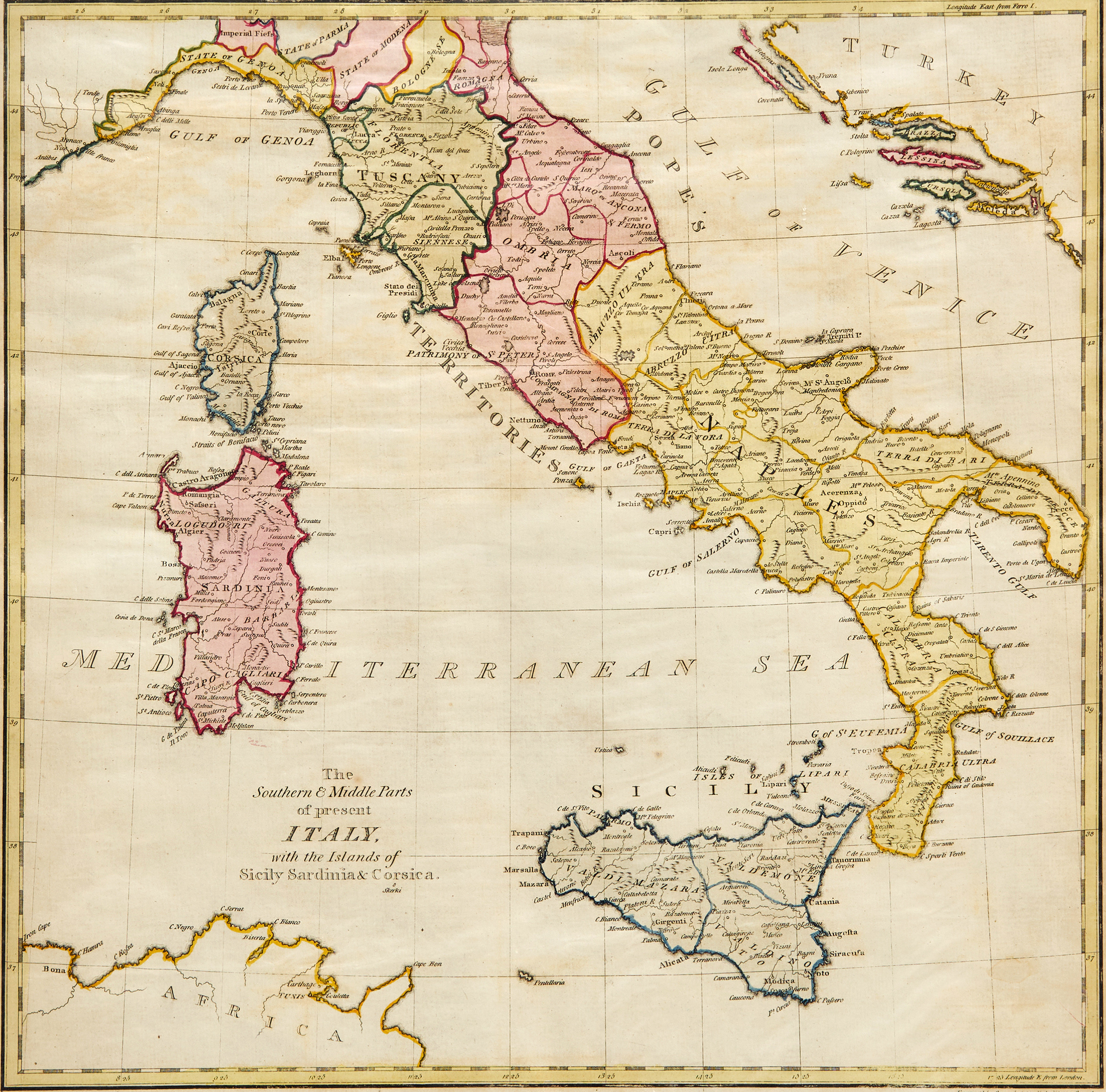 Images for 4527382. MAP, Italy with the island of Sardinia and Corsica ...