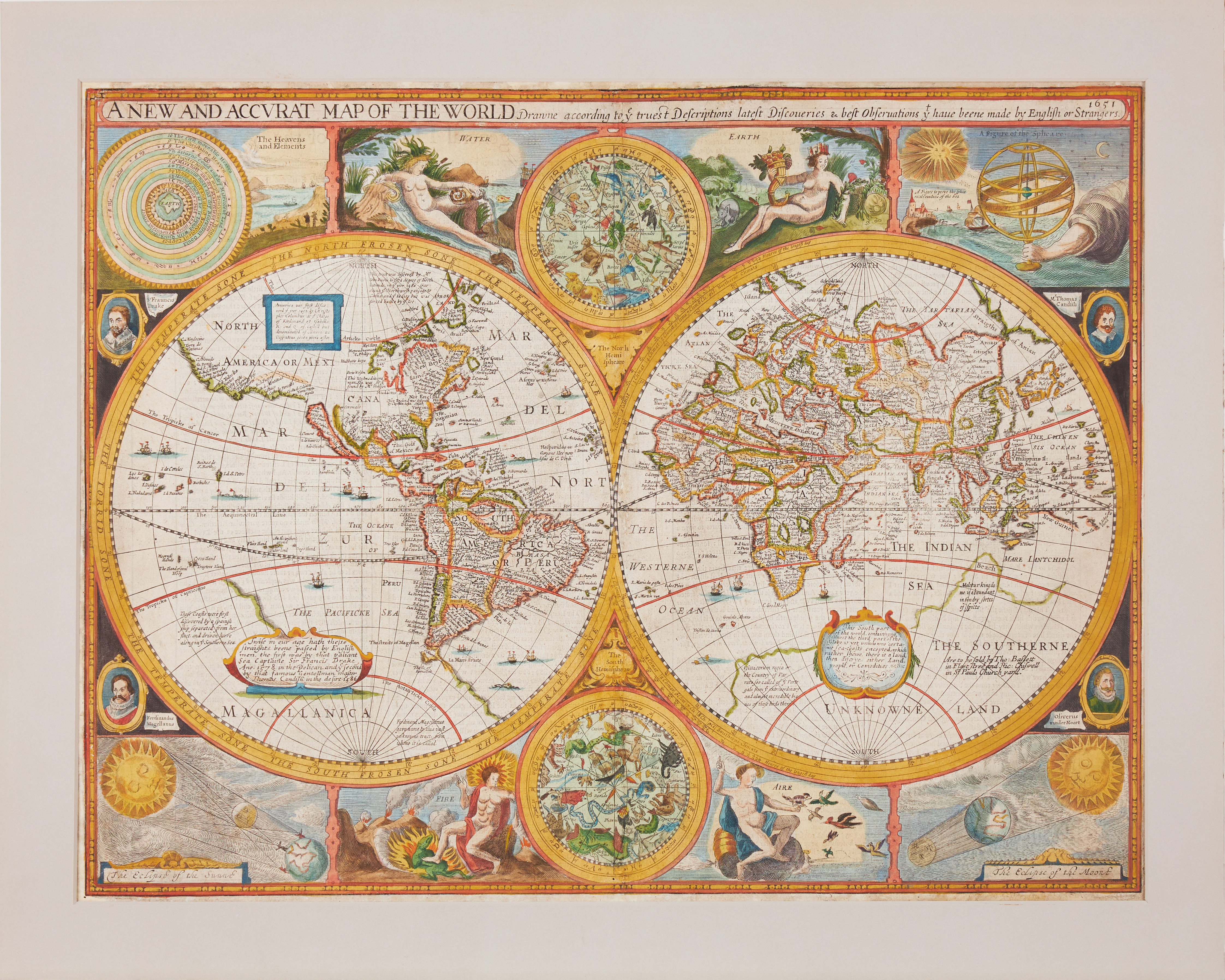 Bilder för 4535980. JOHN SPEED, FAMOUS WORLD MAP, 1651 [but 1676 ...