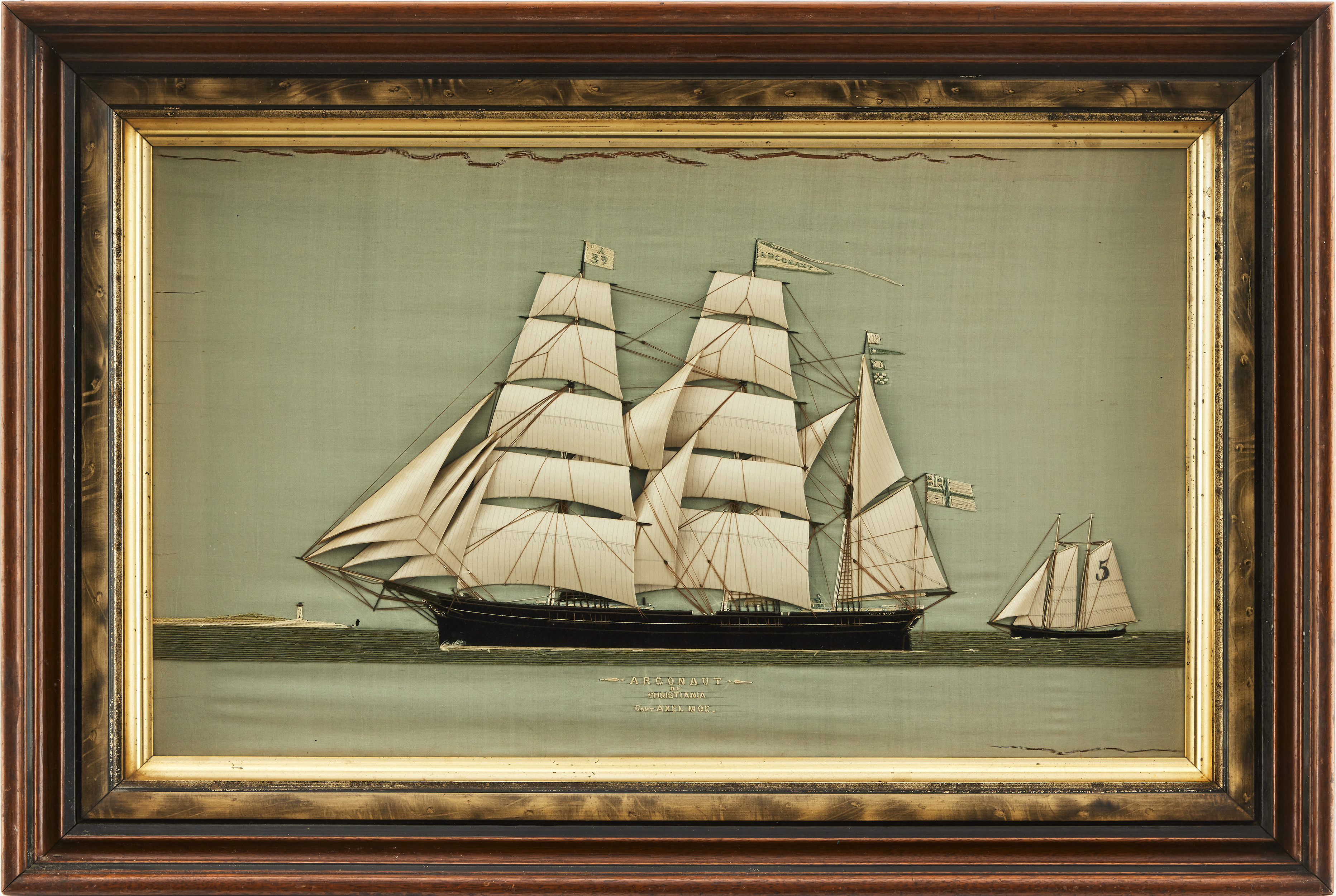 Images for 4559746. A SHIP PORTRAIT IN SILK, second half of the 19th ...