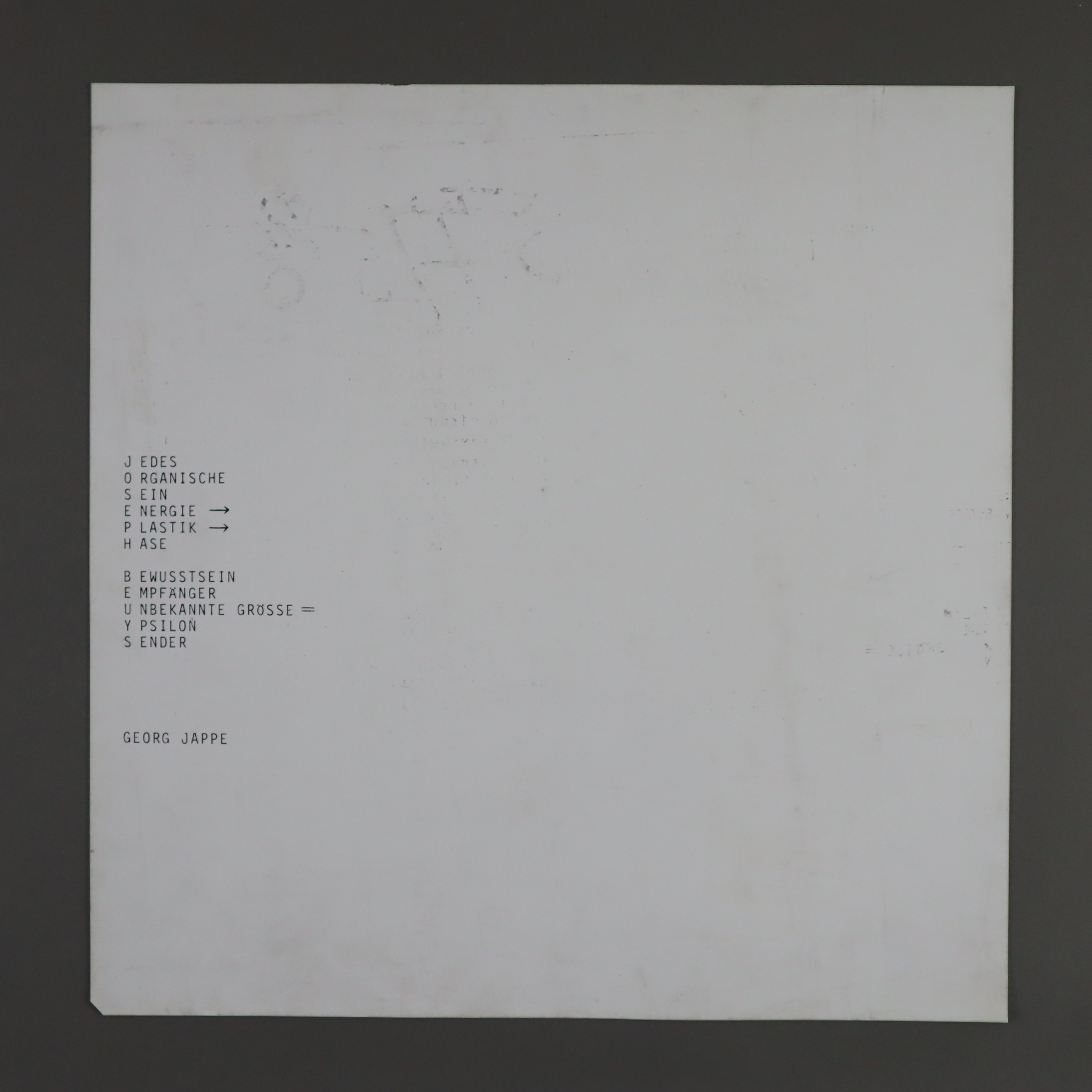 BEUYS, JOSEPH. screen print on thick PVC film from a 3-ton edition. Art ...