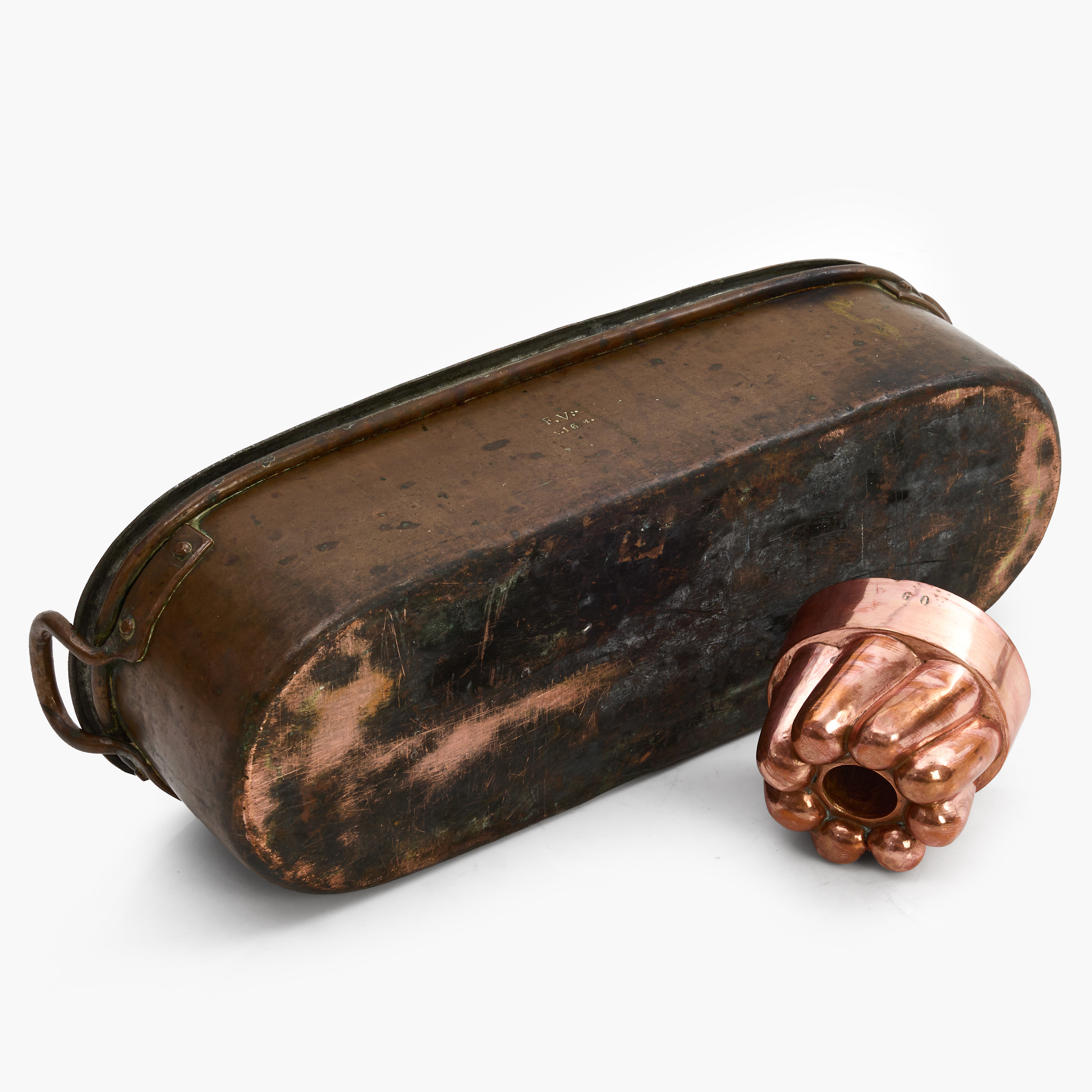 Images for 4568899. A copper fish pot & form, second half of the 19th ...