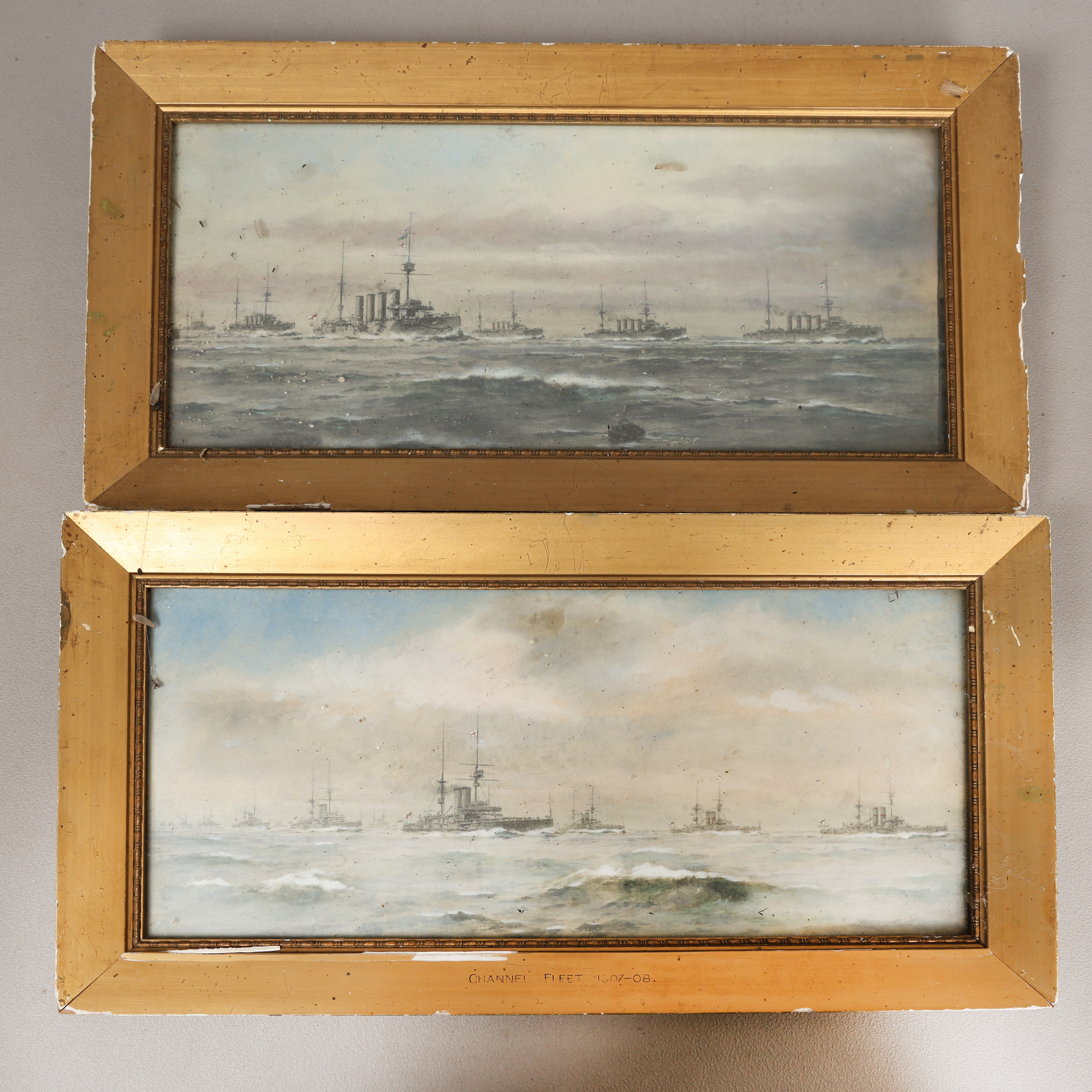 BRITISH SCHOOL EARLY 20TH CENTURY "CHANNEL FLEET 1907-1908" (2). Art ...