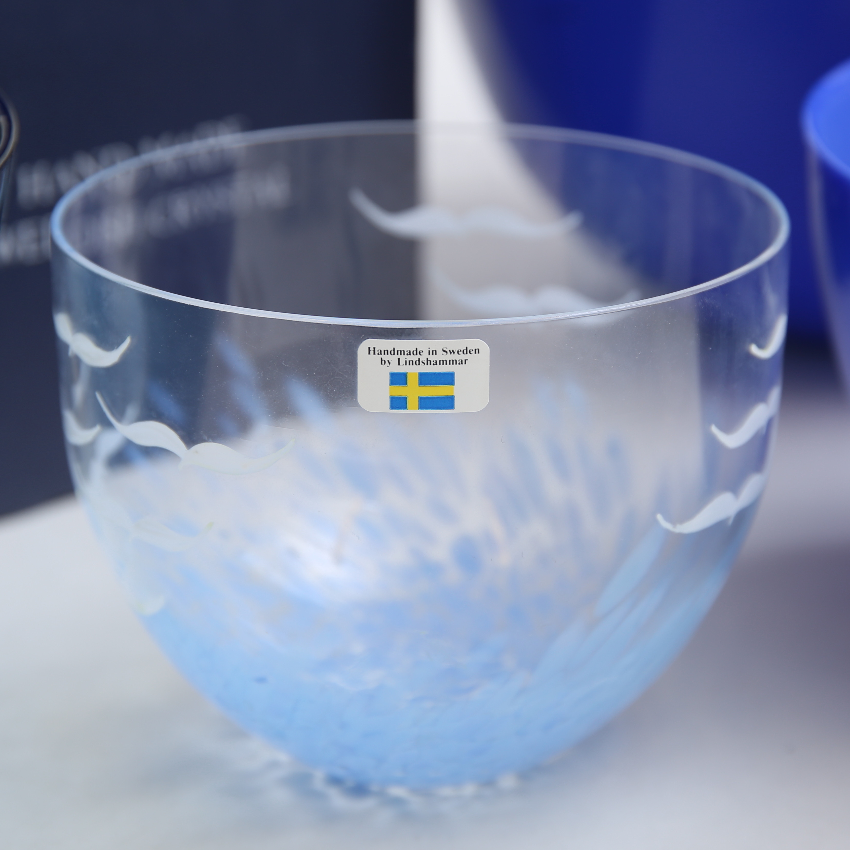 A set of 5 bowls, blue “Fuga” and “Colora”, Orrefors. Glass - Art glass ...