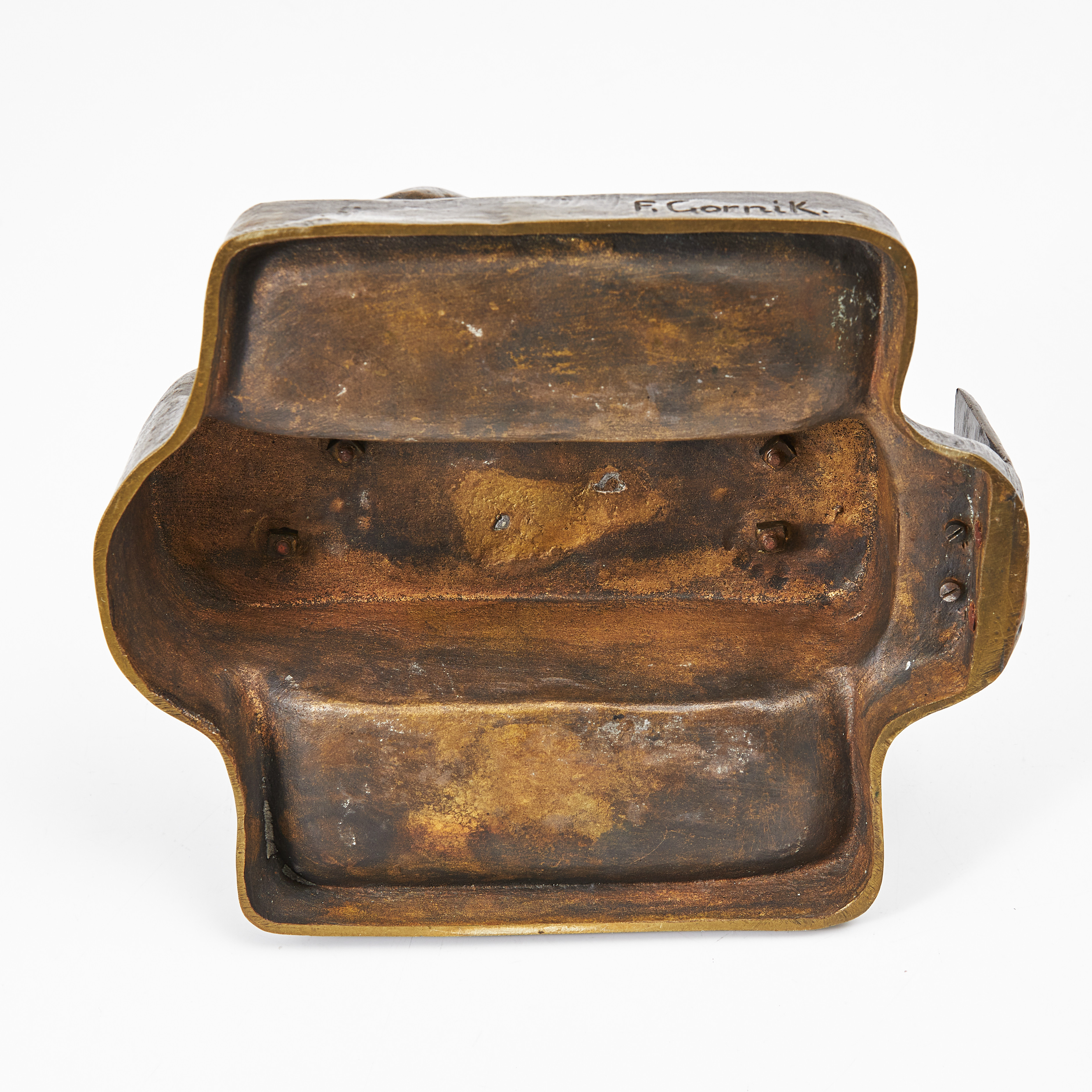 FRIEDRICH GORNIK (ÖST, 1877-1943). Desk essay, 1920-30s, bronze, signed ...