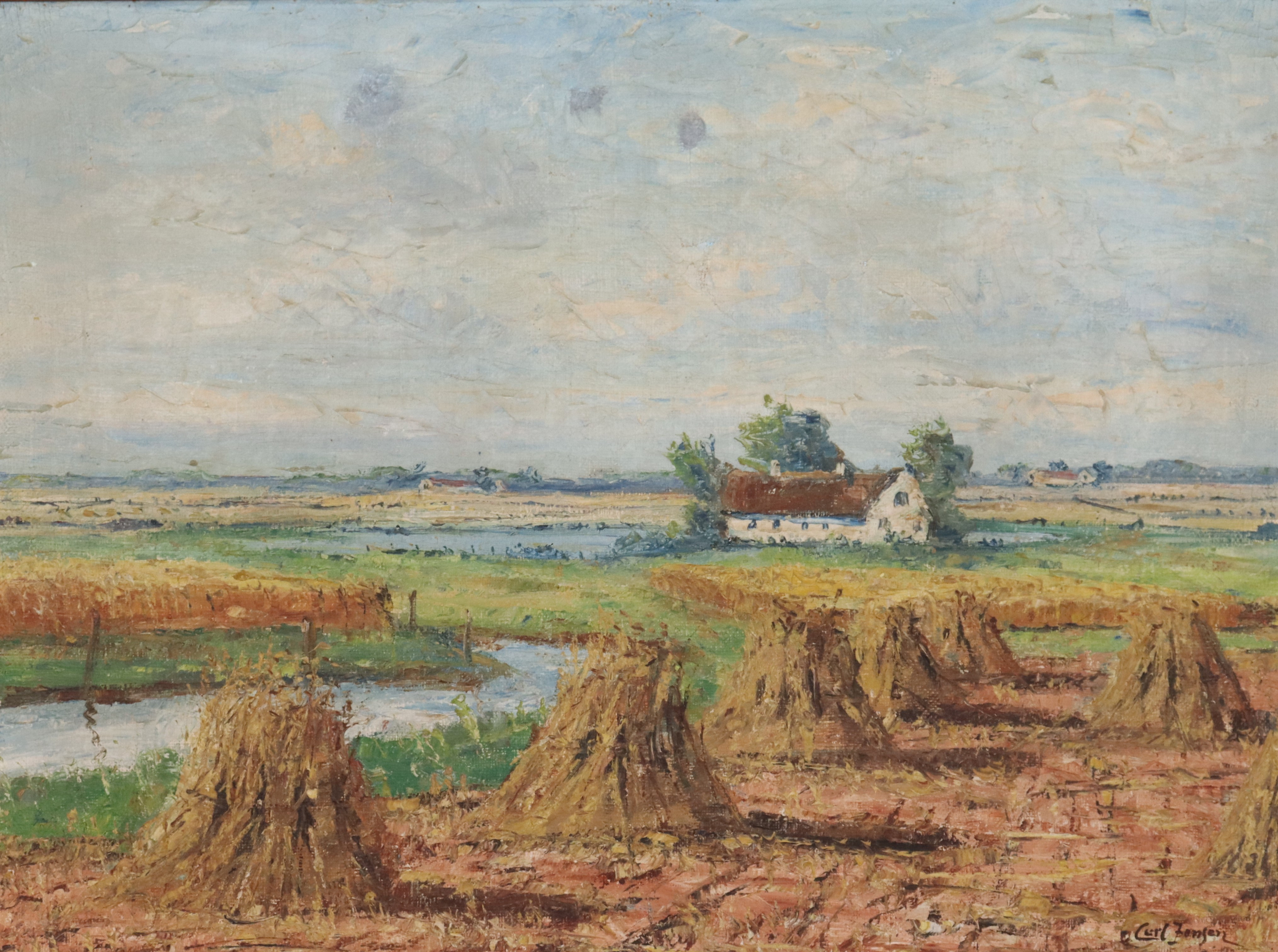 Images for 4615874. CARL JENSEN, oil on canvas, harvested field ...