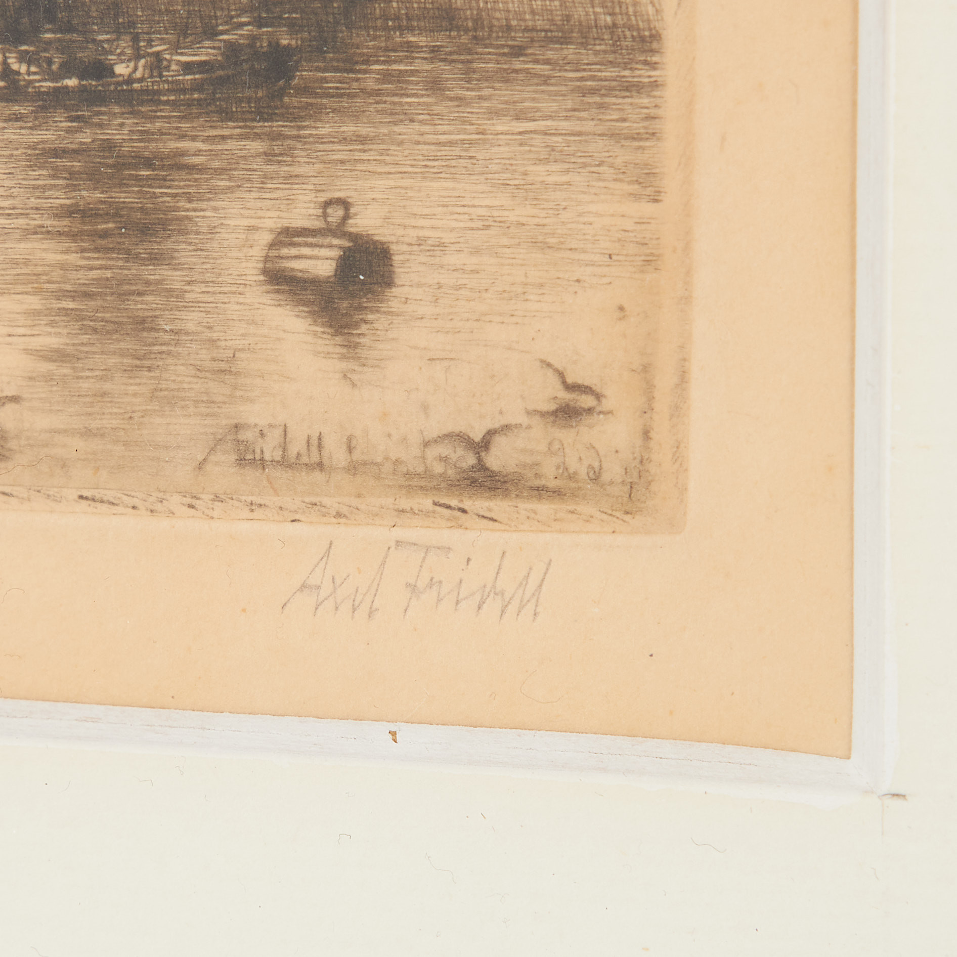 AXEL FRIDELL. “Albert Embankment”, dry-needle engraving, signed, dated ...