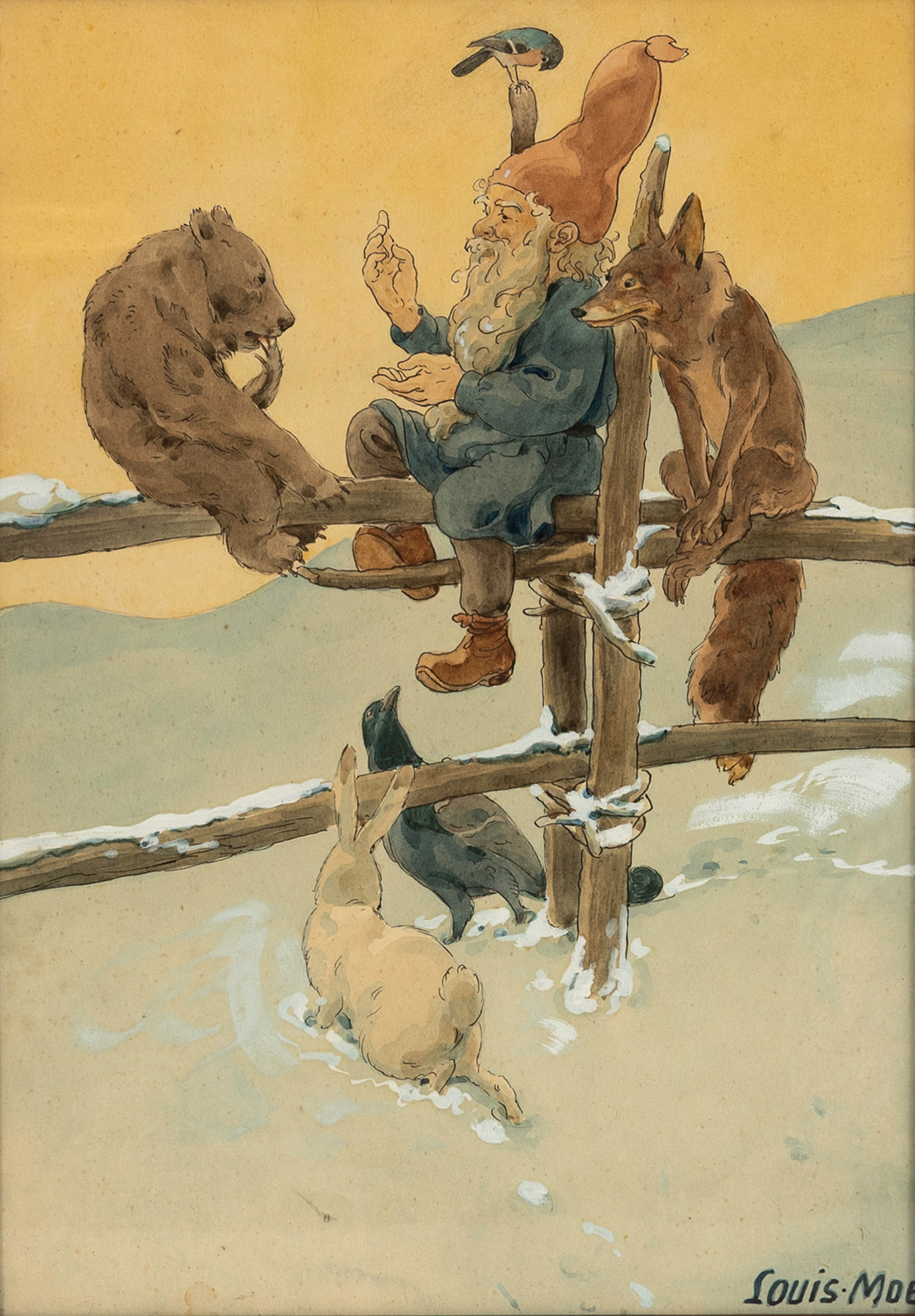 Images for 4636802. LOUIS MOE (NORGE 1857-1945). watercolor, the plot ...
