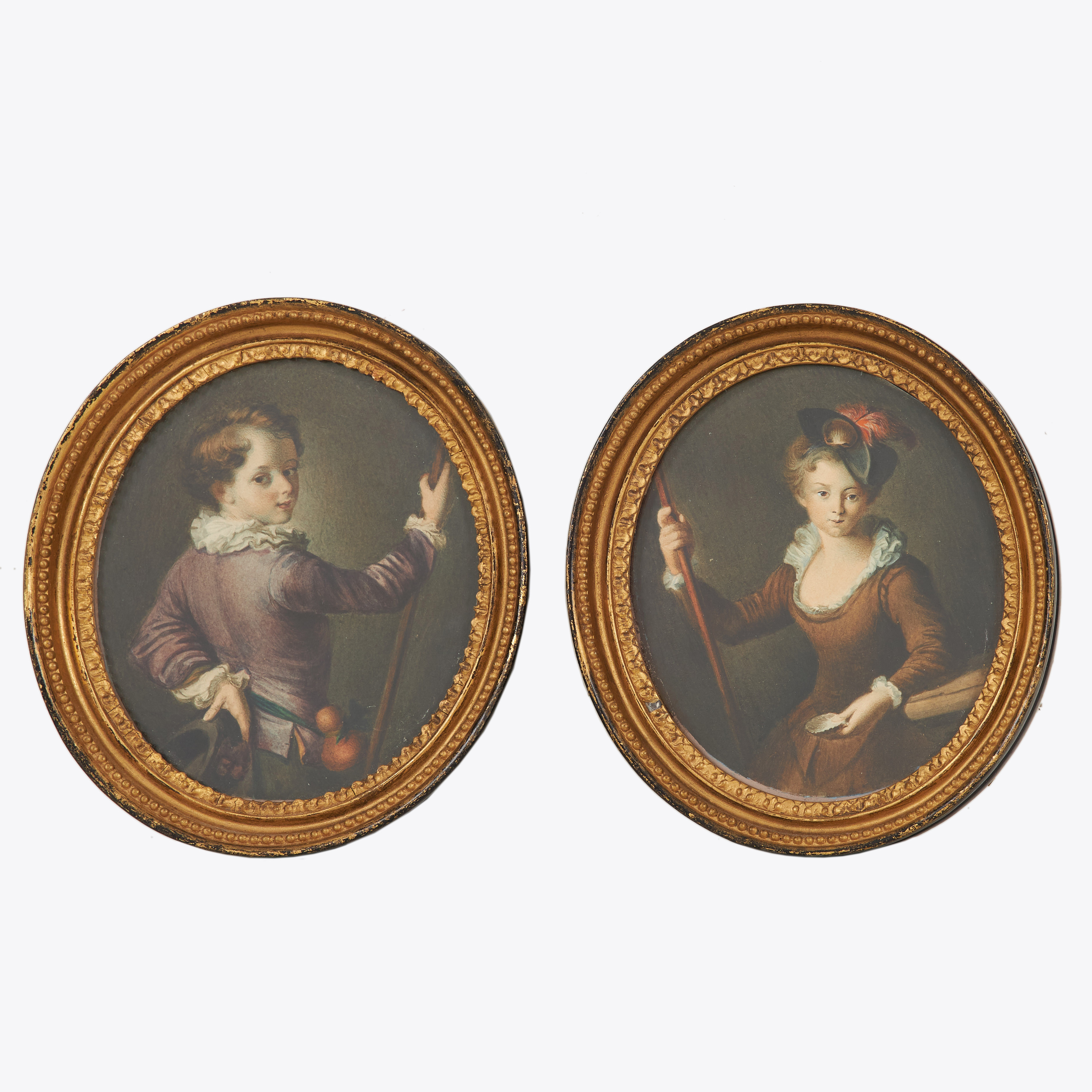 ATTRIBUTED TO WILLIAM HIPPON GADSBY. Portraits 2 pieces, children in ...