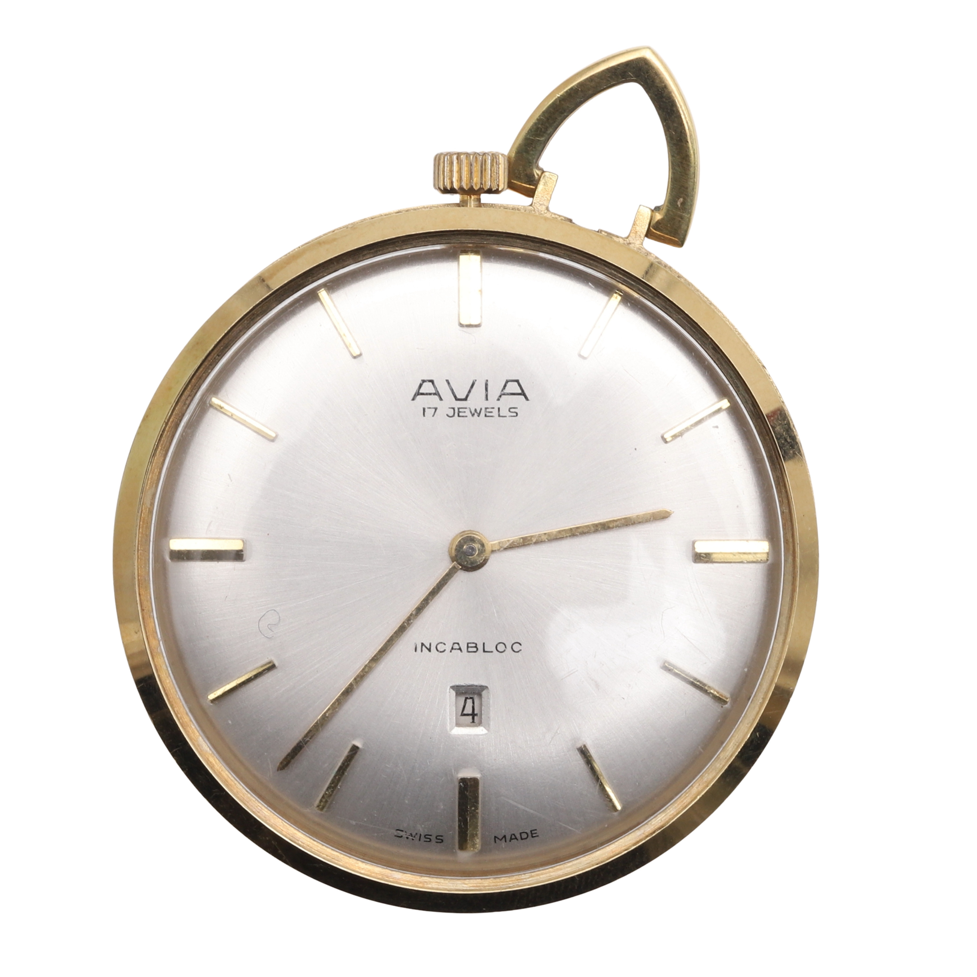 Images for 4657097. A GOLD PLATED OPEN FACED POCKET WATCH BY AVIA ...