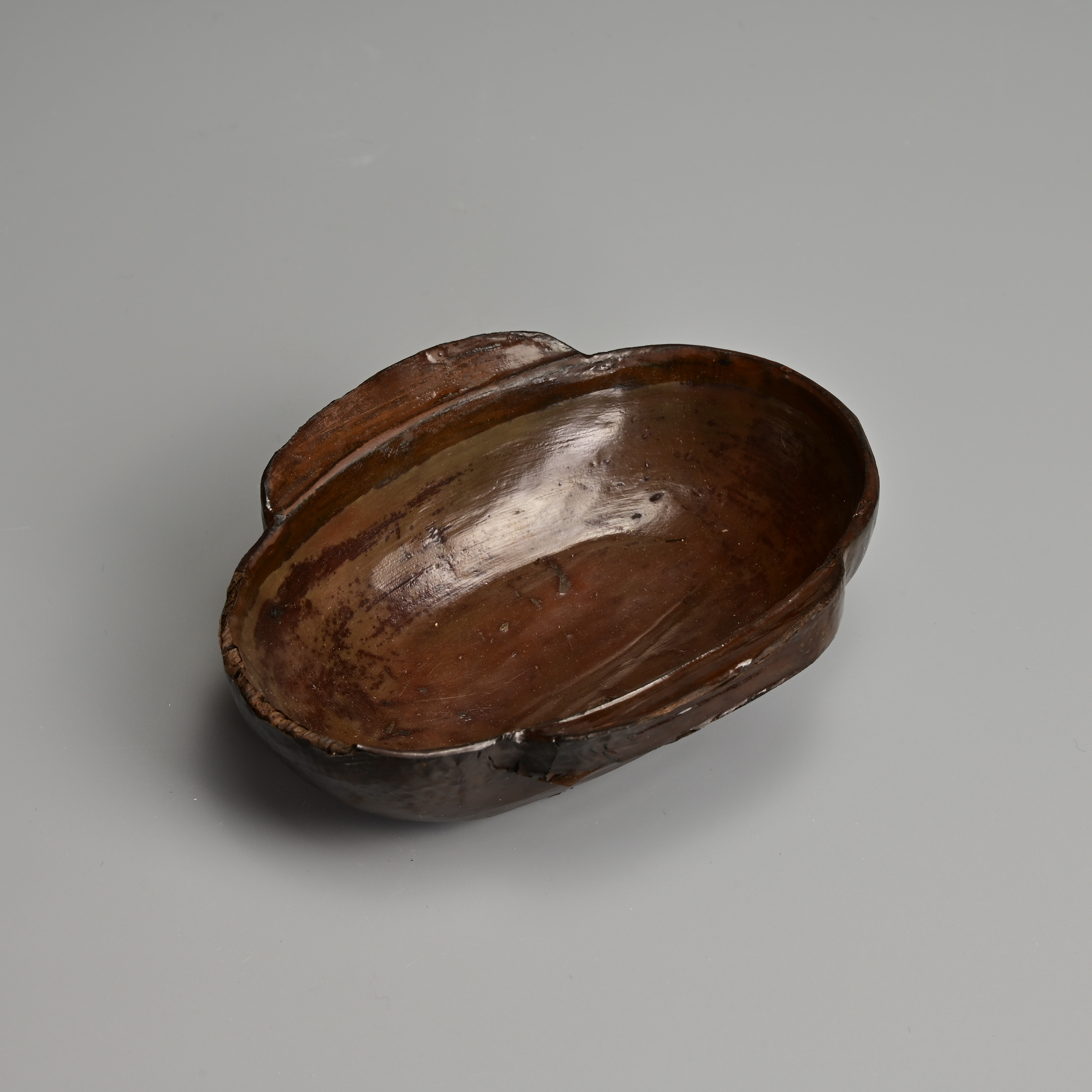 Images for 4670938. TWO CHINESE BROWN AND RED LACQUER EAR CUPS, ERBEI ...
