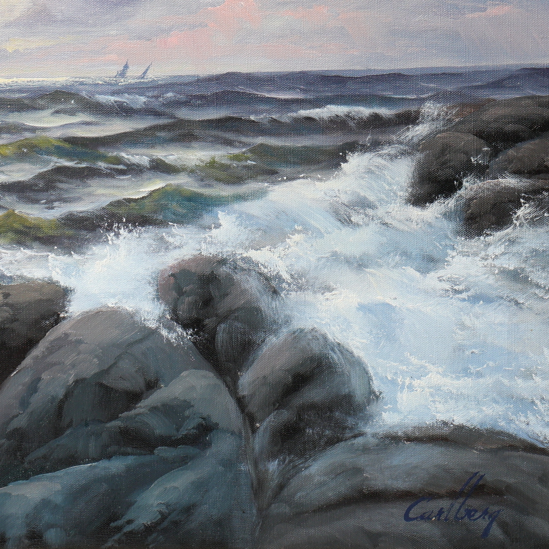 Images for 4707802. ERIK CARLBERG. Oil on canvas, by the coast, signed ...