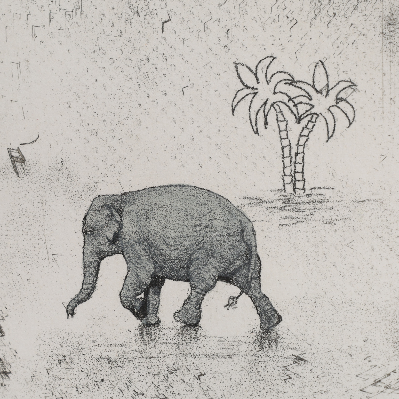 Images for 4710407. JAN DAHLGREN 1954-. ETCHING, ELEPHANT, SIGNED AND ...