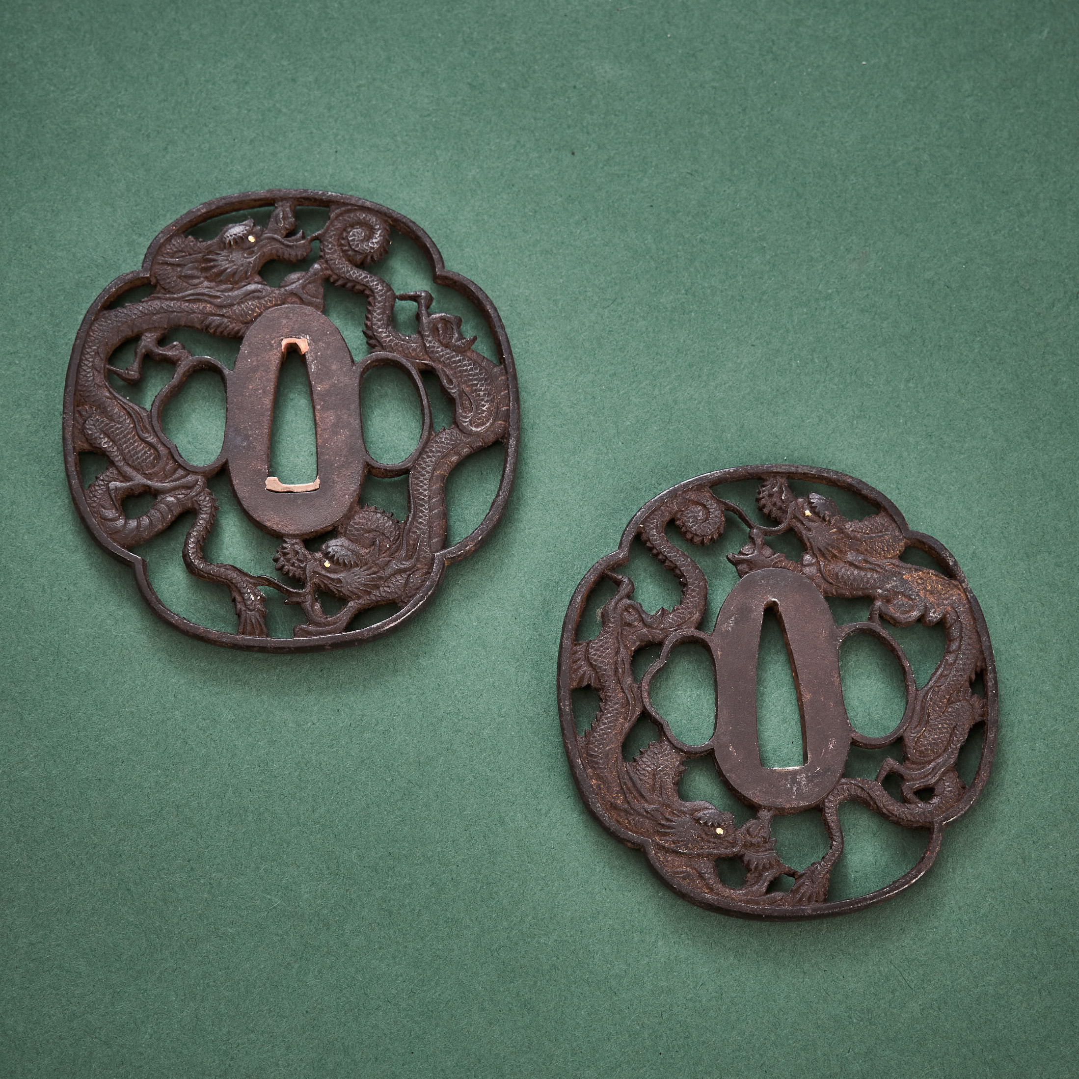 Images for 4712420. TSUBA, a pair, Japanese, Daisho set, iron with gold ...