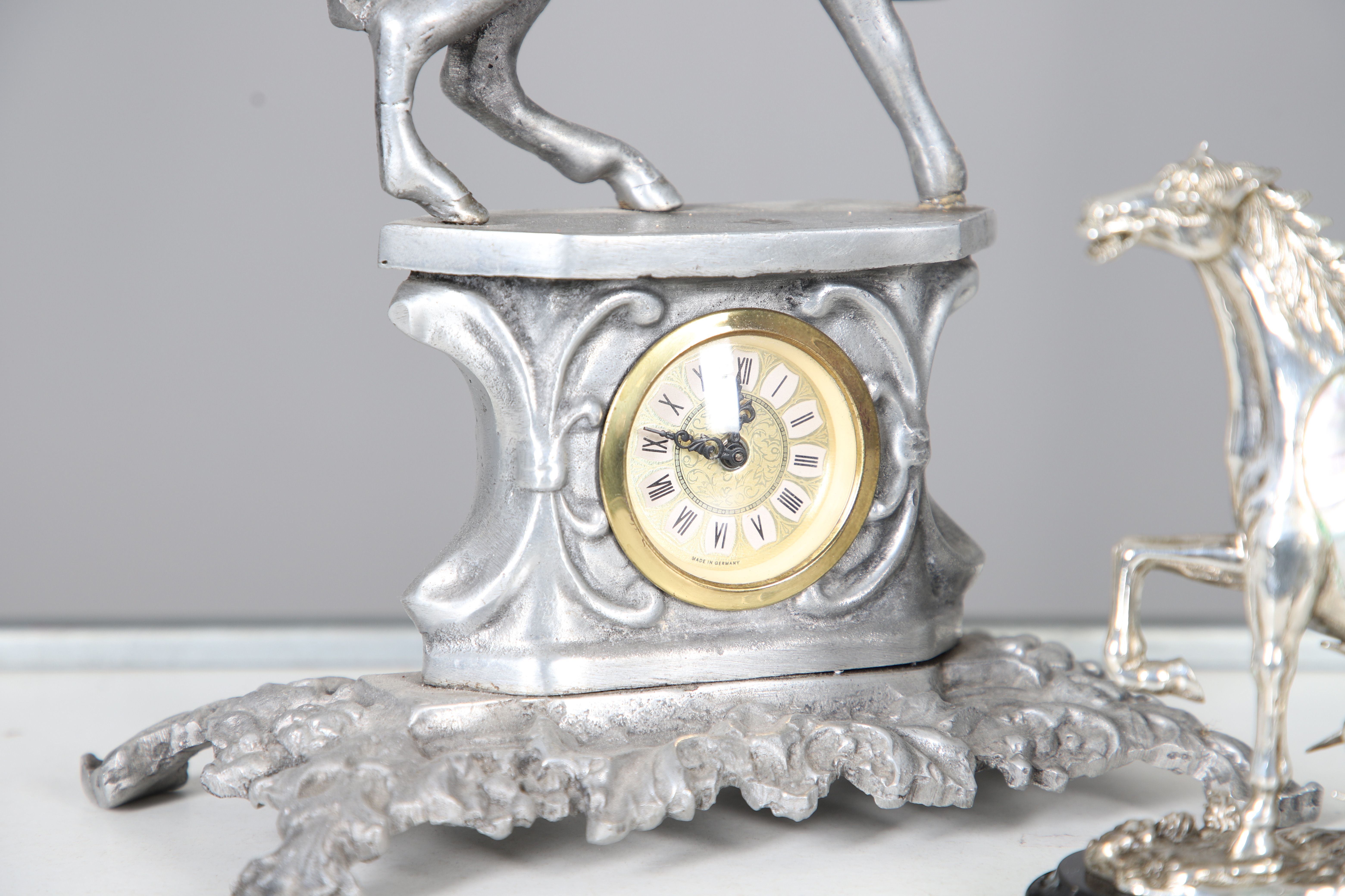 Images for 4722862. A MOUNTED HORSE AND SHELL FIGURE AND A HORSE MANTLE ...