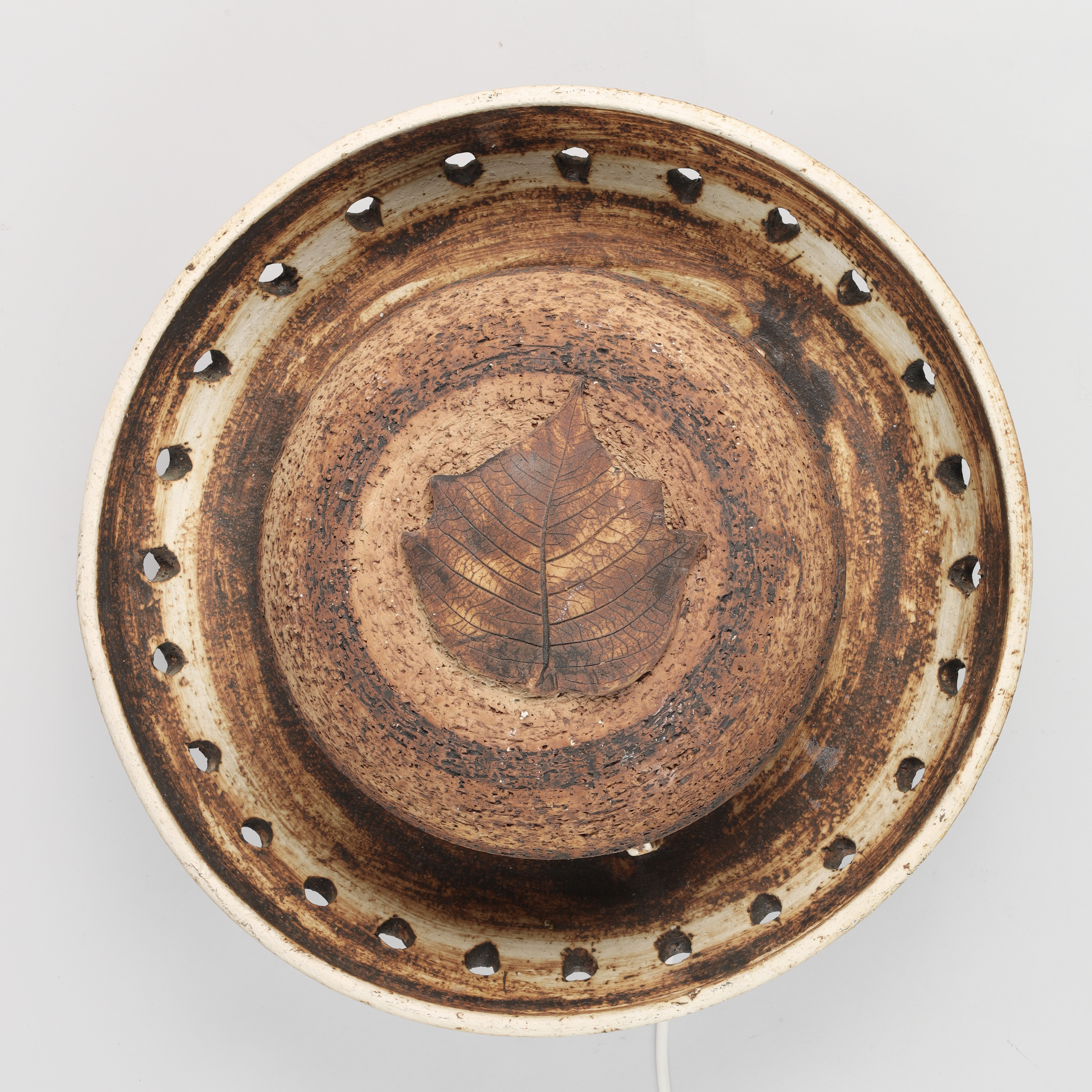 Images for 4724135. WALL LAMP made of chamotte stoneware with leaf ...