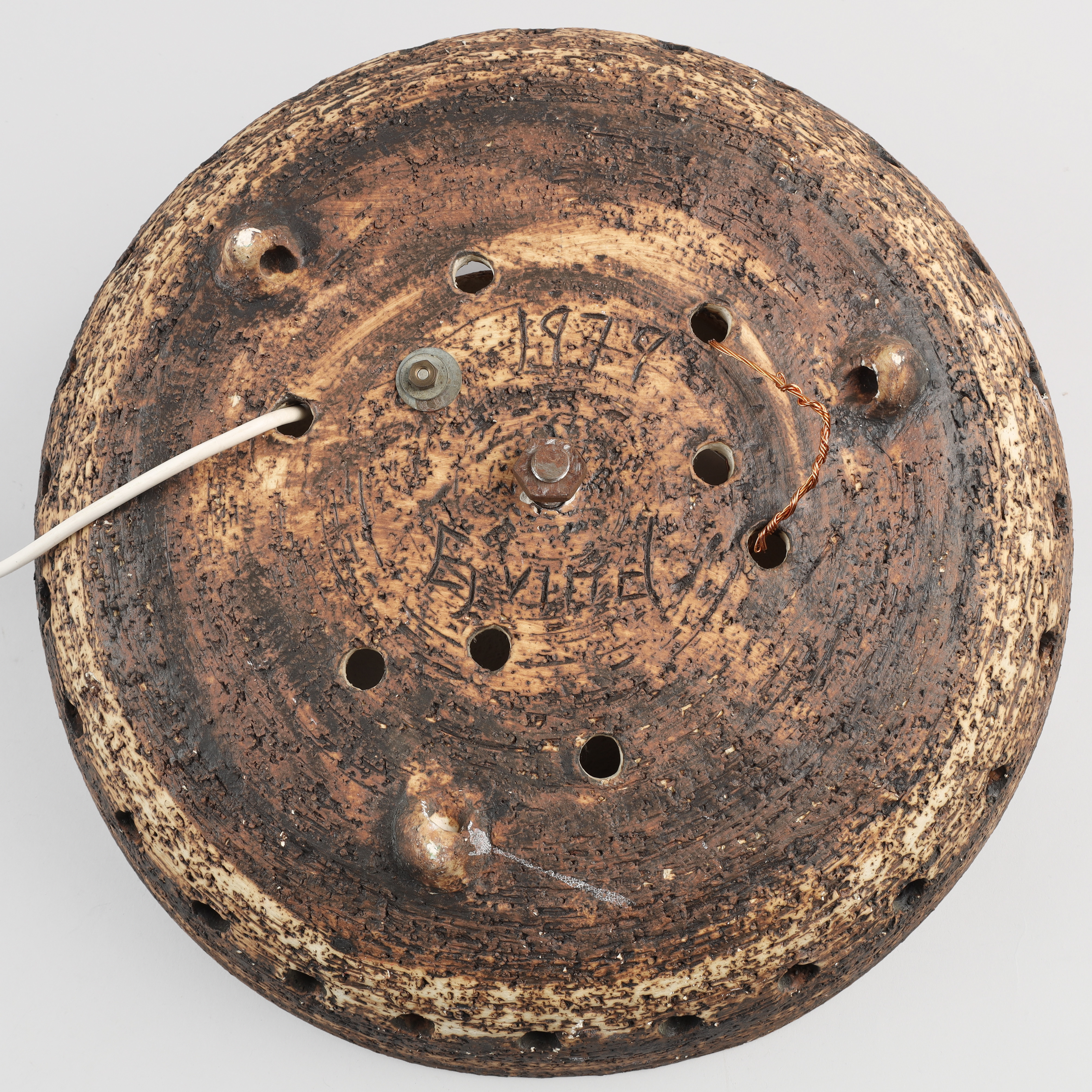 Images for 4724135. WALL LAMP made of chamotte stoneware with leaf ...