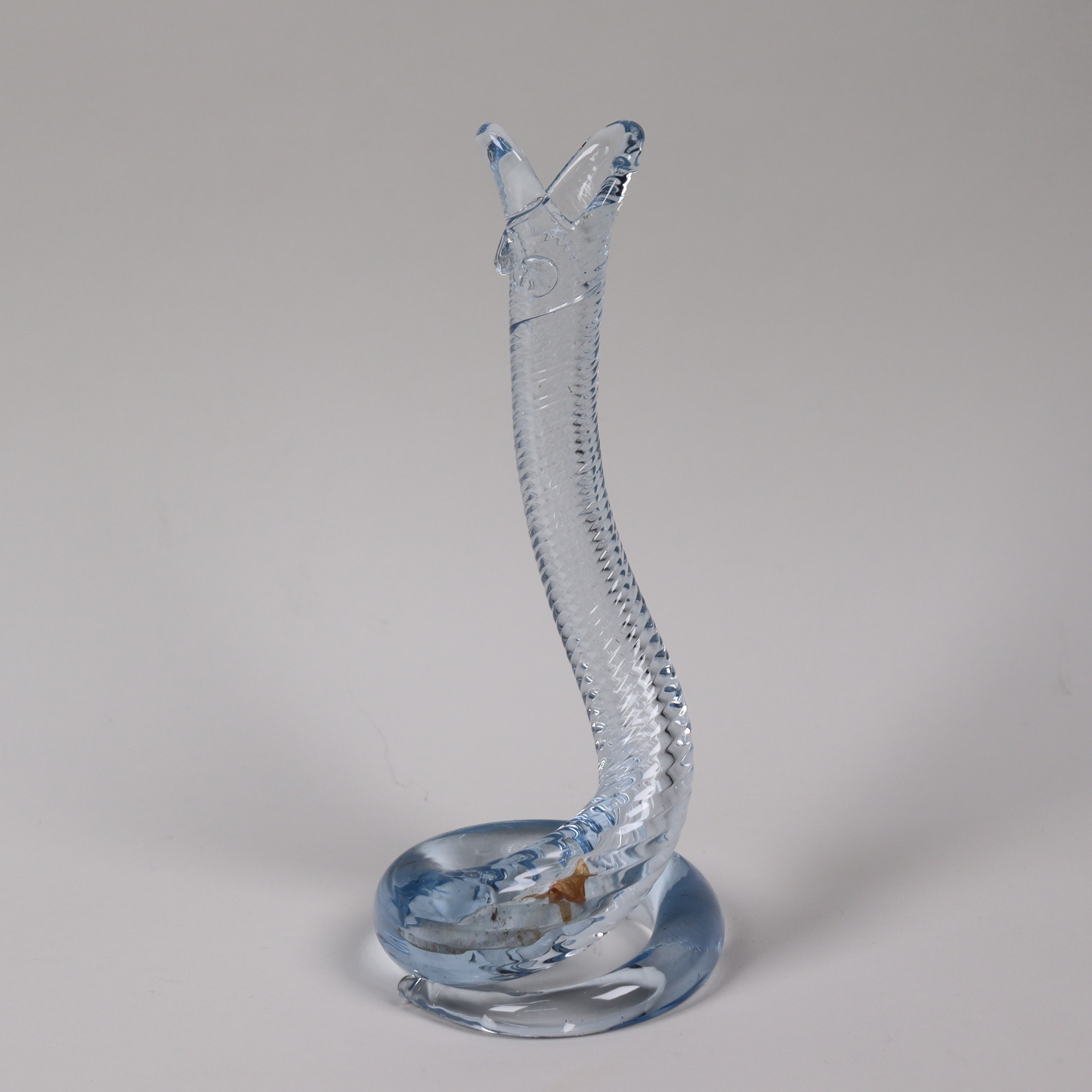 Images for 4726937. TRELLEBORGS GLASBRUK, a snake vase in blue glass ...