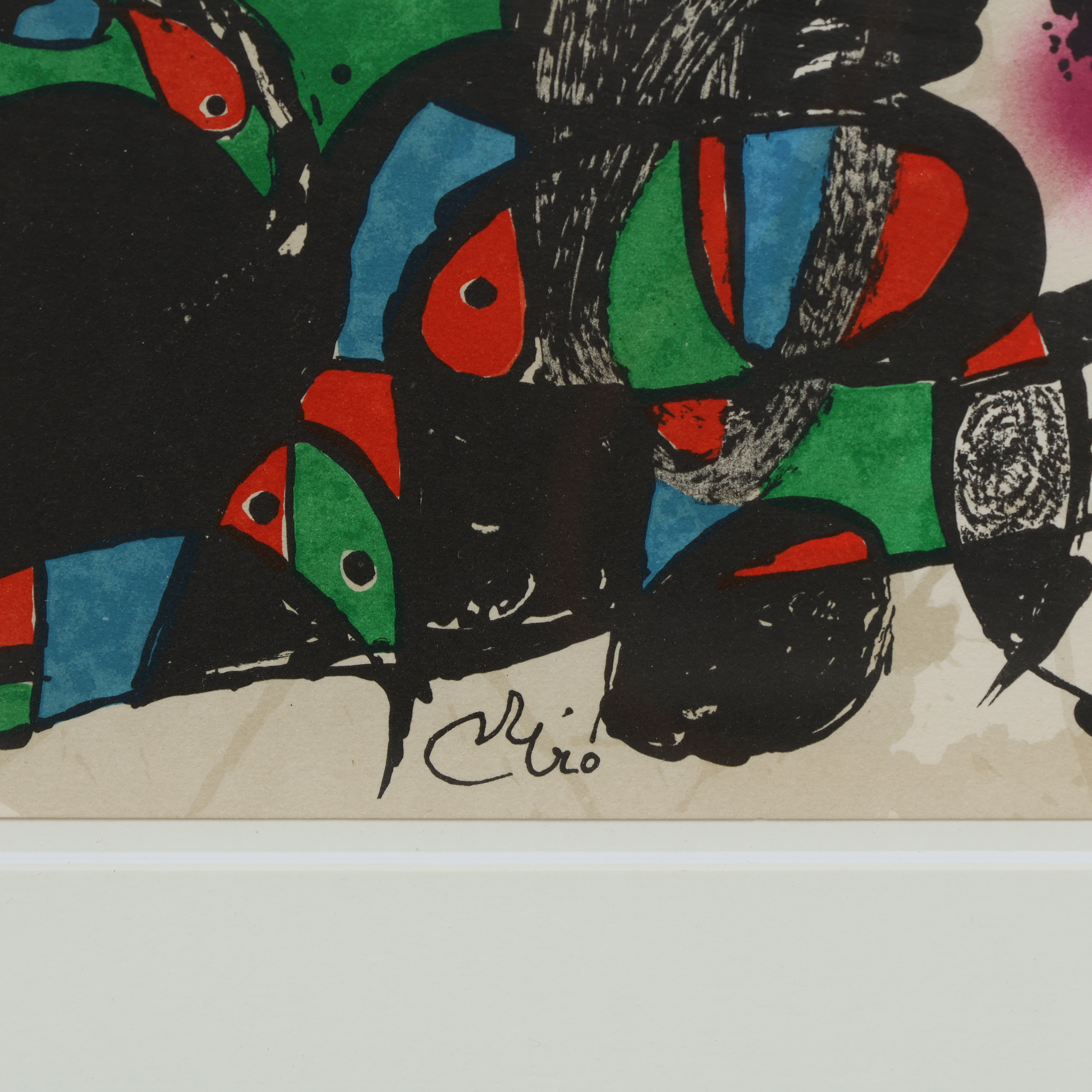 JOAN MIRO (1883-1983). Lithographic print, abstract composition on ...