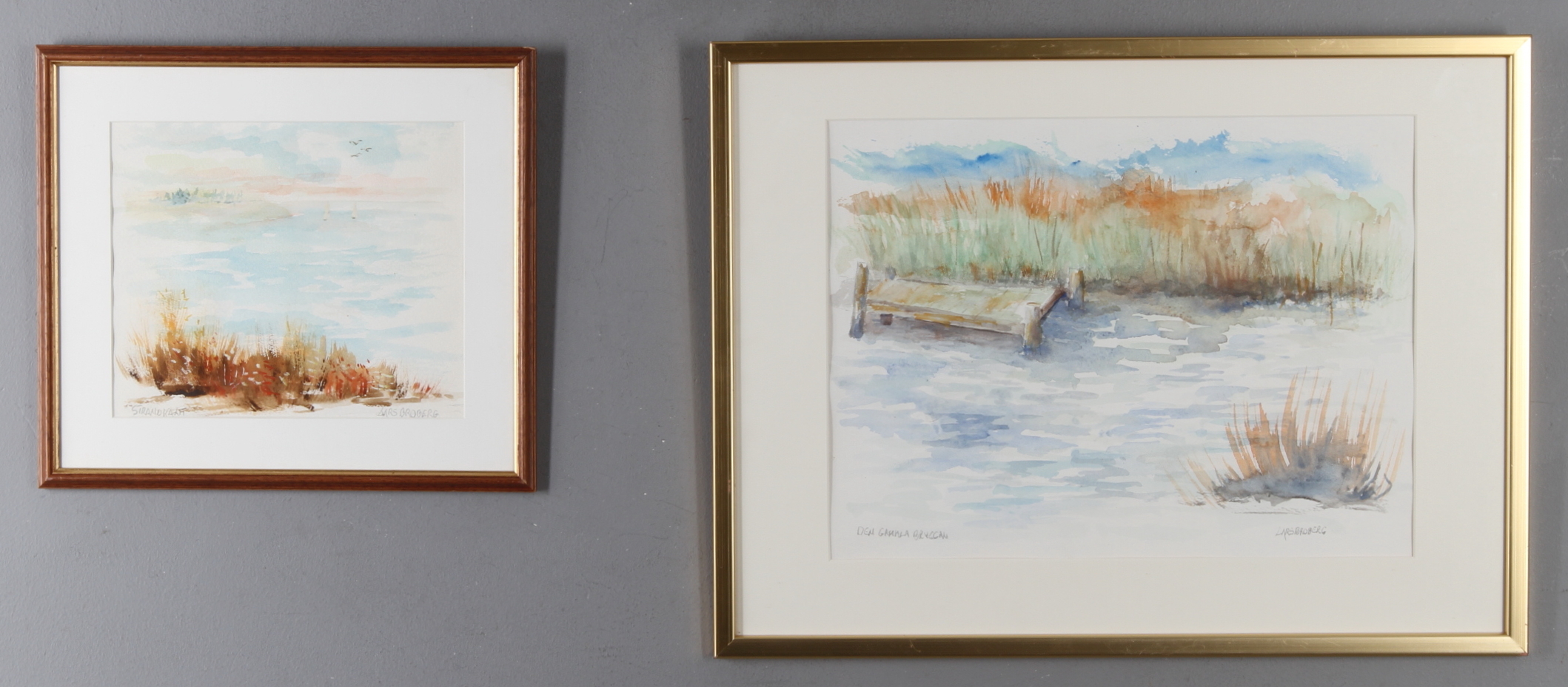 Images for 473905. LARS BROBERG. 2 pcs. "The Old Wharf" and "Strandkant ...