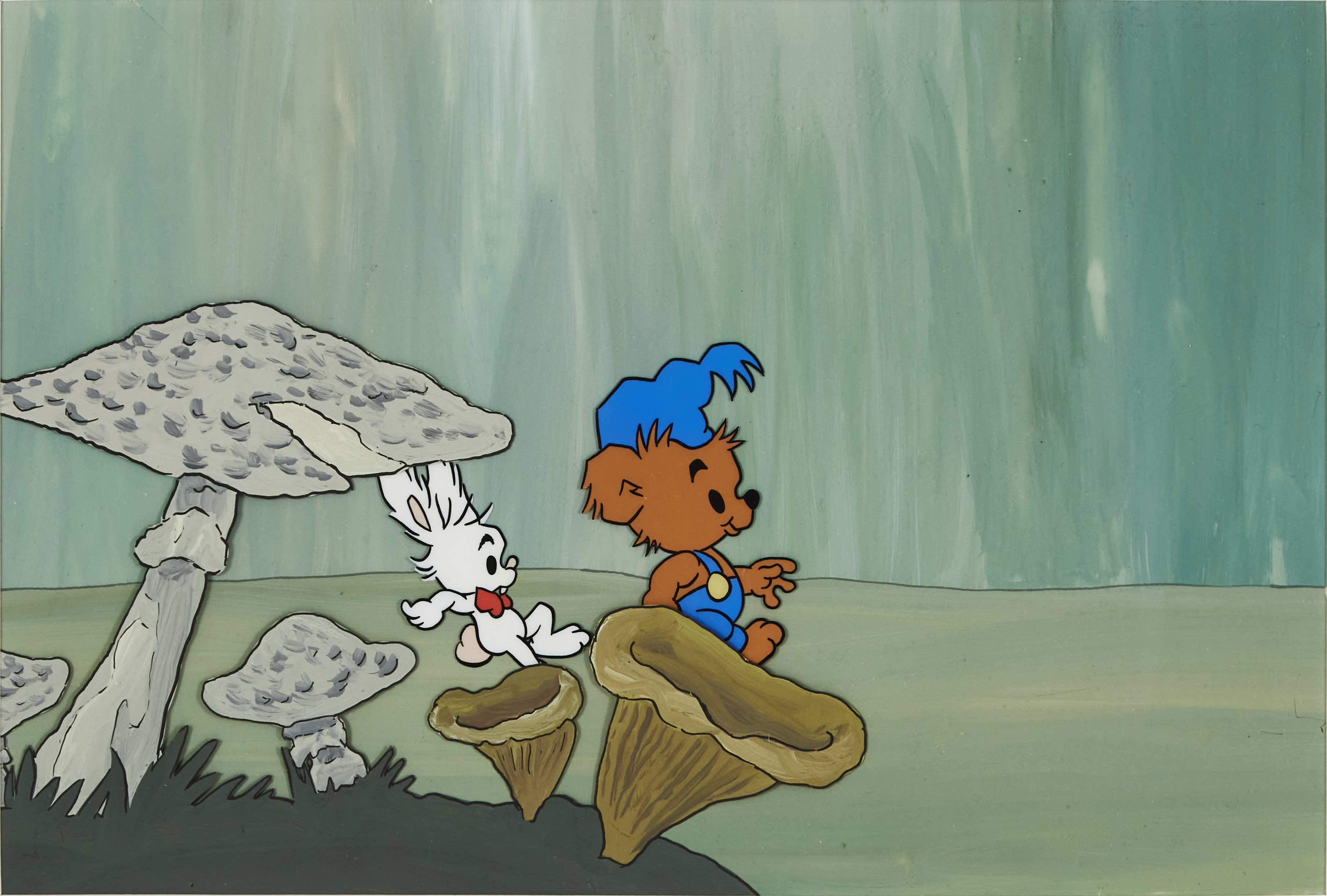 RUNE ANDRÉASSON. Bamse, hand-painted film cell from “The Hungry Dragon ...