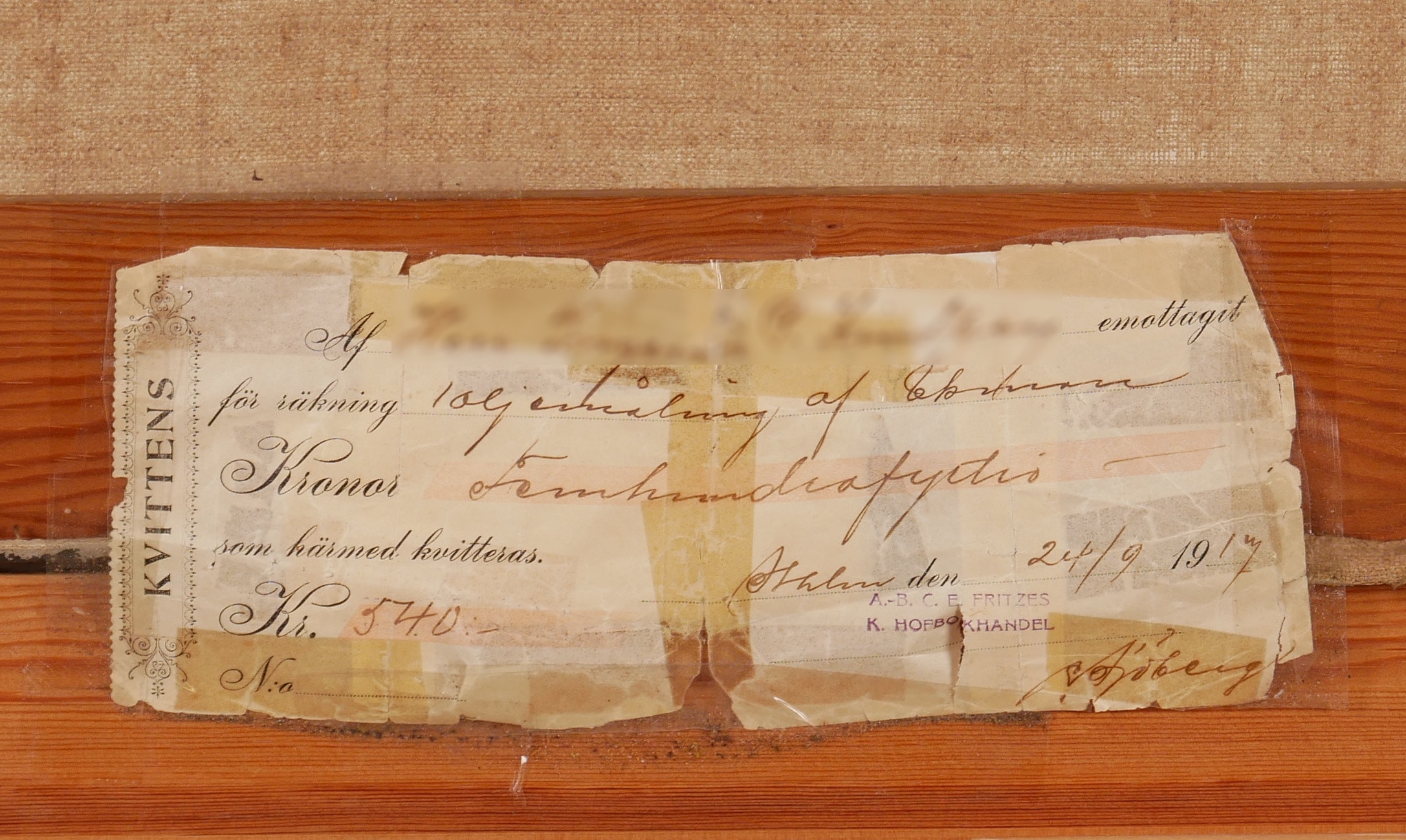 EMIL EKMAN. Marine motif, oil on canvas, with original receipt, signed ...