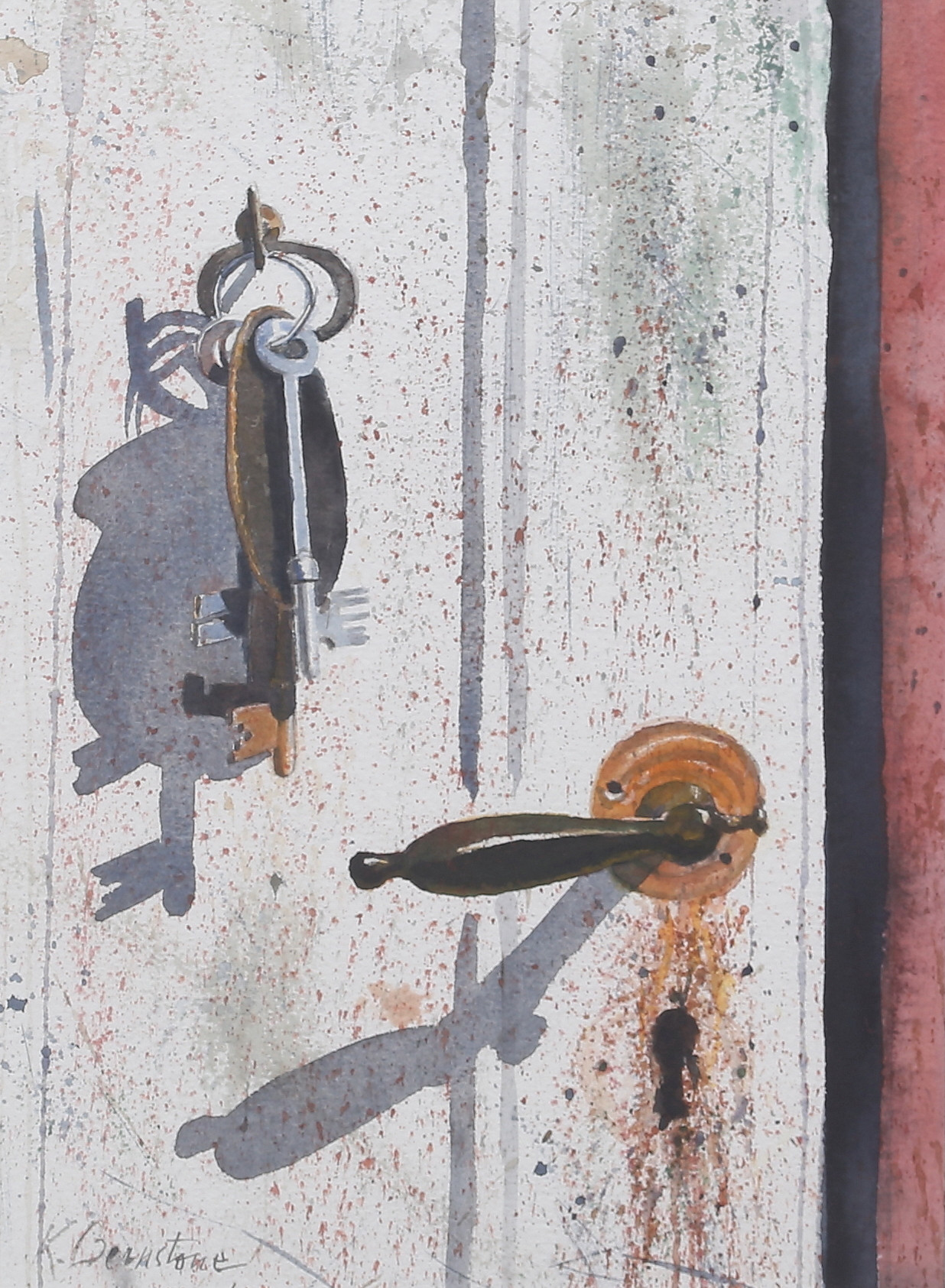 KAJ BERNSTONE (FÖDD 1946). "Dörr", akvarell, signerad. Konst - Måleri ...