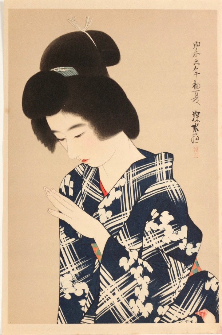 ITO SHINSUI. color lithography, beauty in Yukata. Art - Engravings ...