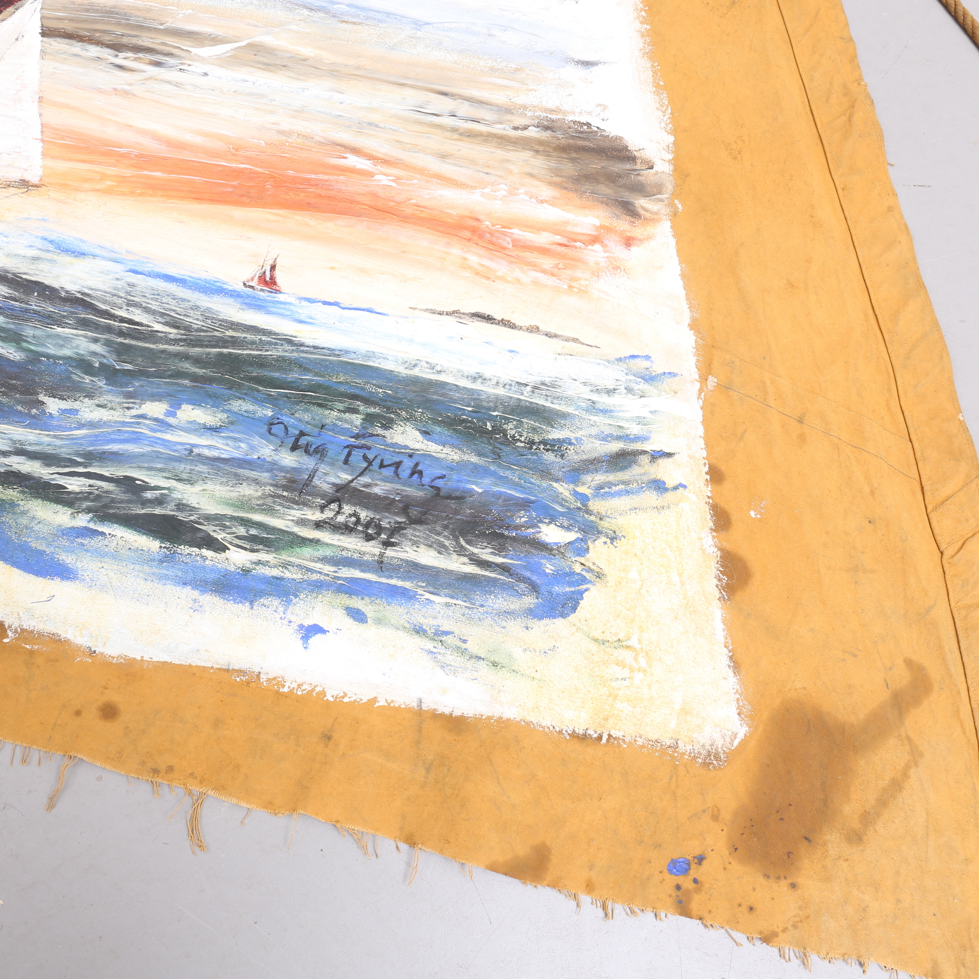 STIG FYRING. Sailing ships. Oil on sailcloth, signed and dated 2007 ...