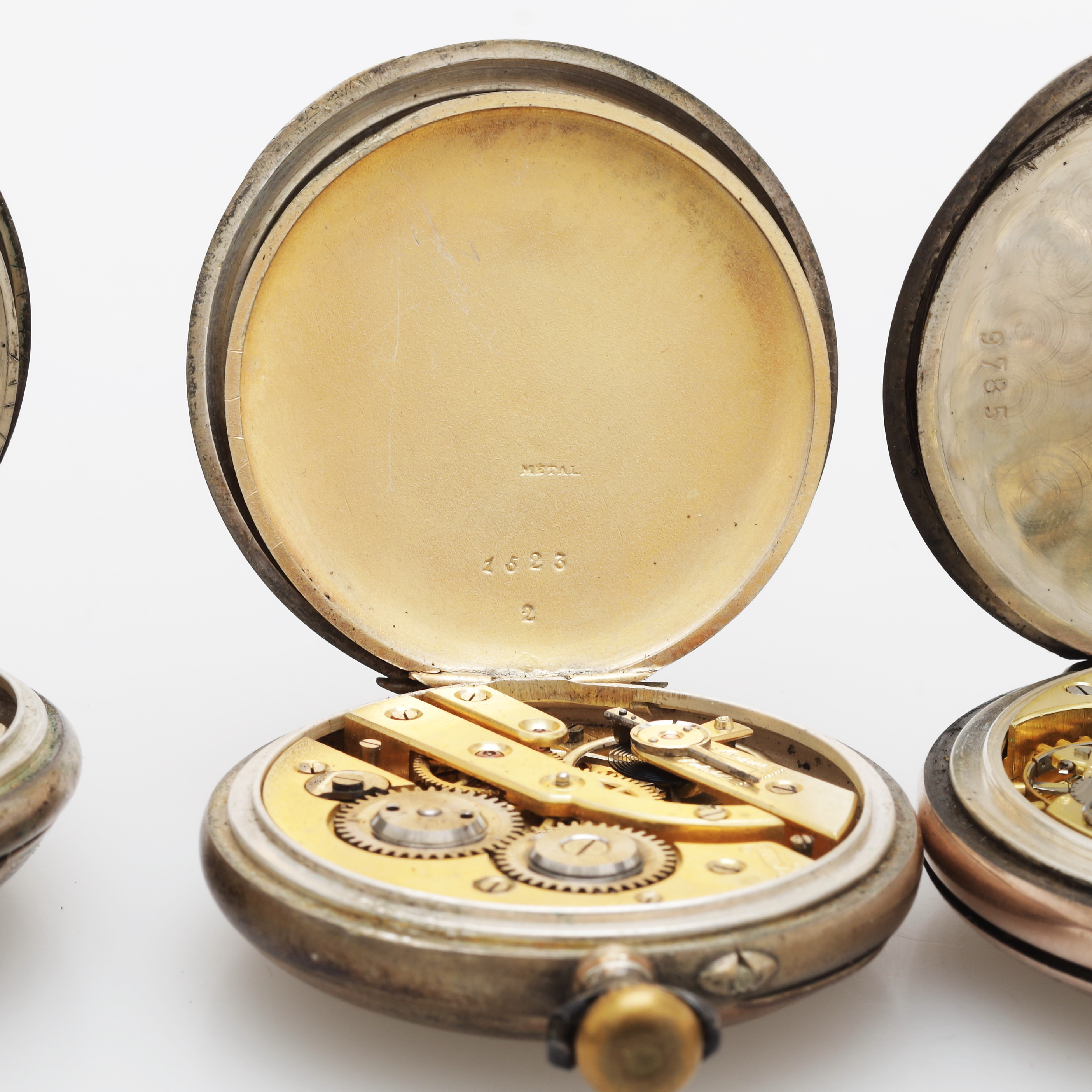 Images for 4773690. A pocket watch, 3 pcs, silver, blue Zenith, 20th ...